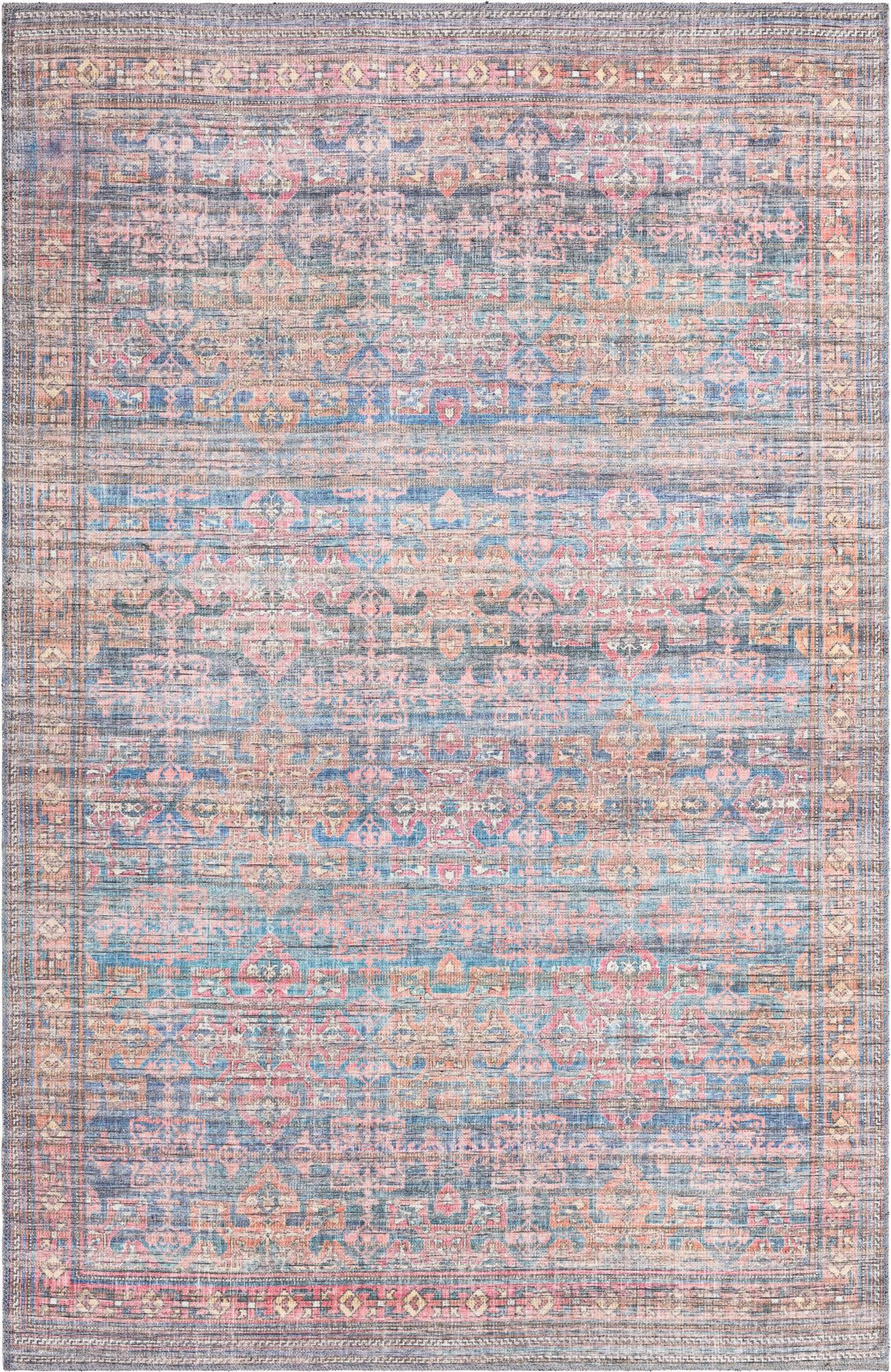 Unique Loom Nostalgia Washable 5 X 8 (ft) Jute Antique Blue Indoor ...