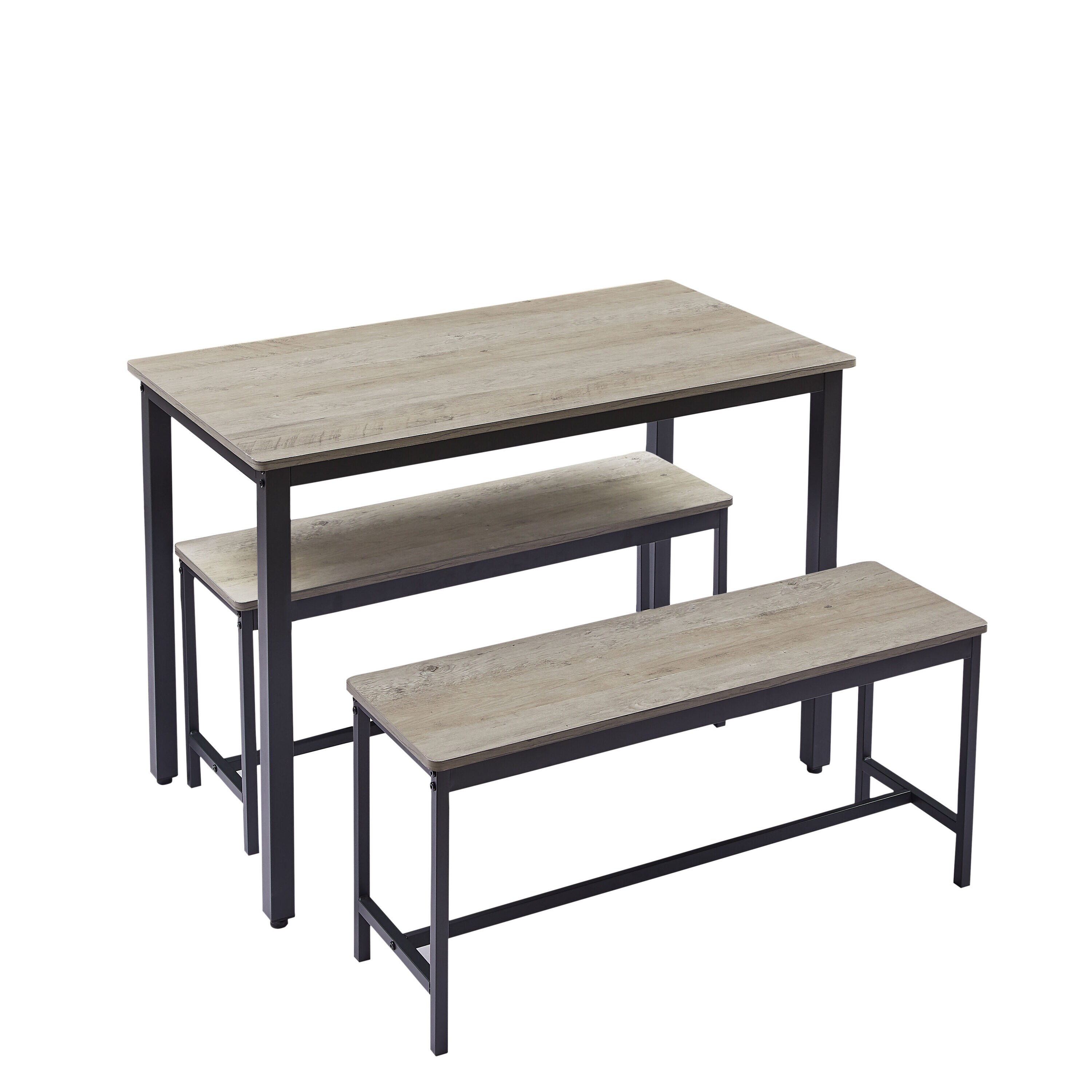 JEAREY Grey and Black Industrial Dining Room Set with Counter Table ...
