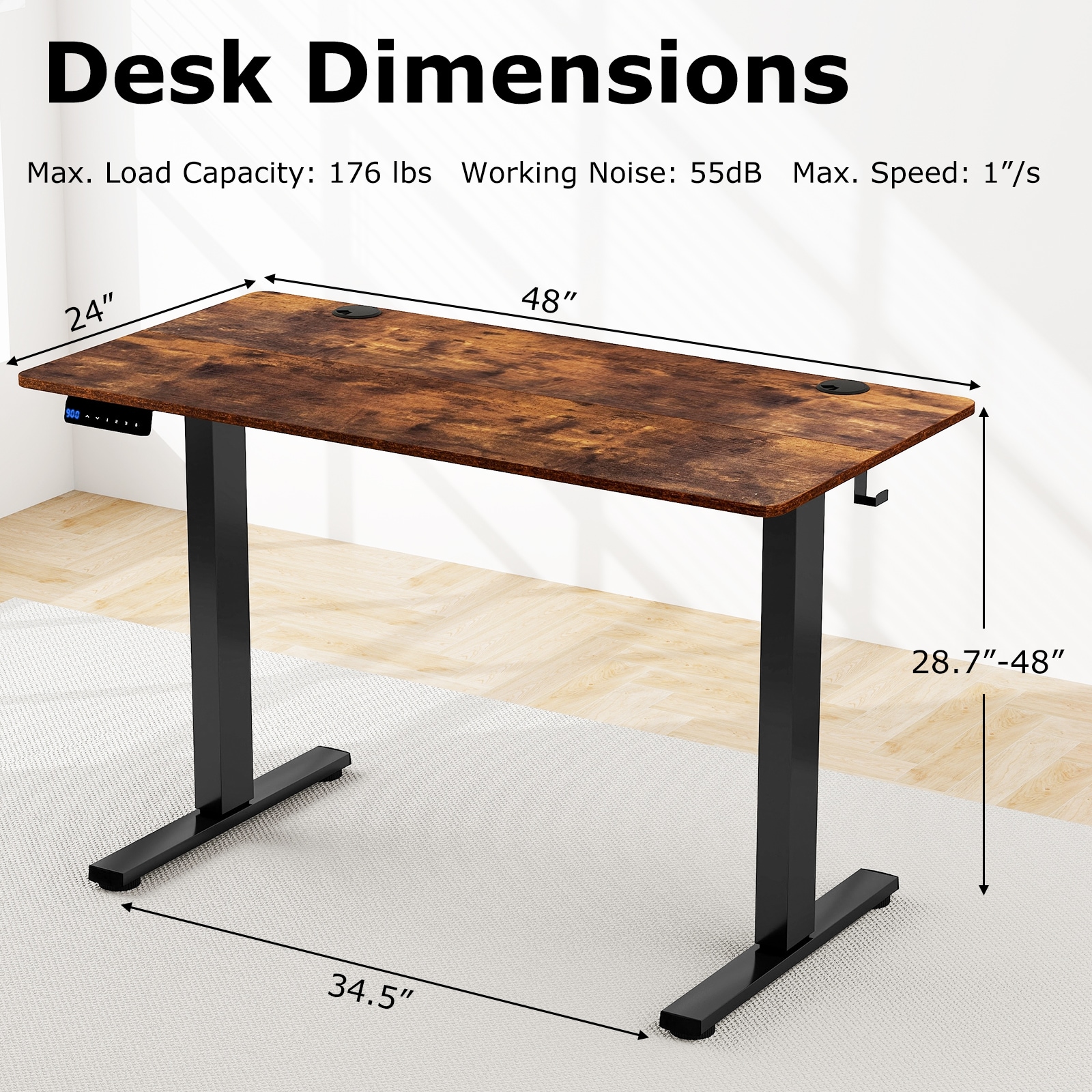 Fenbeli Electric Height Adjustable Standing Desk with Smart Control ...