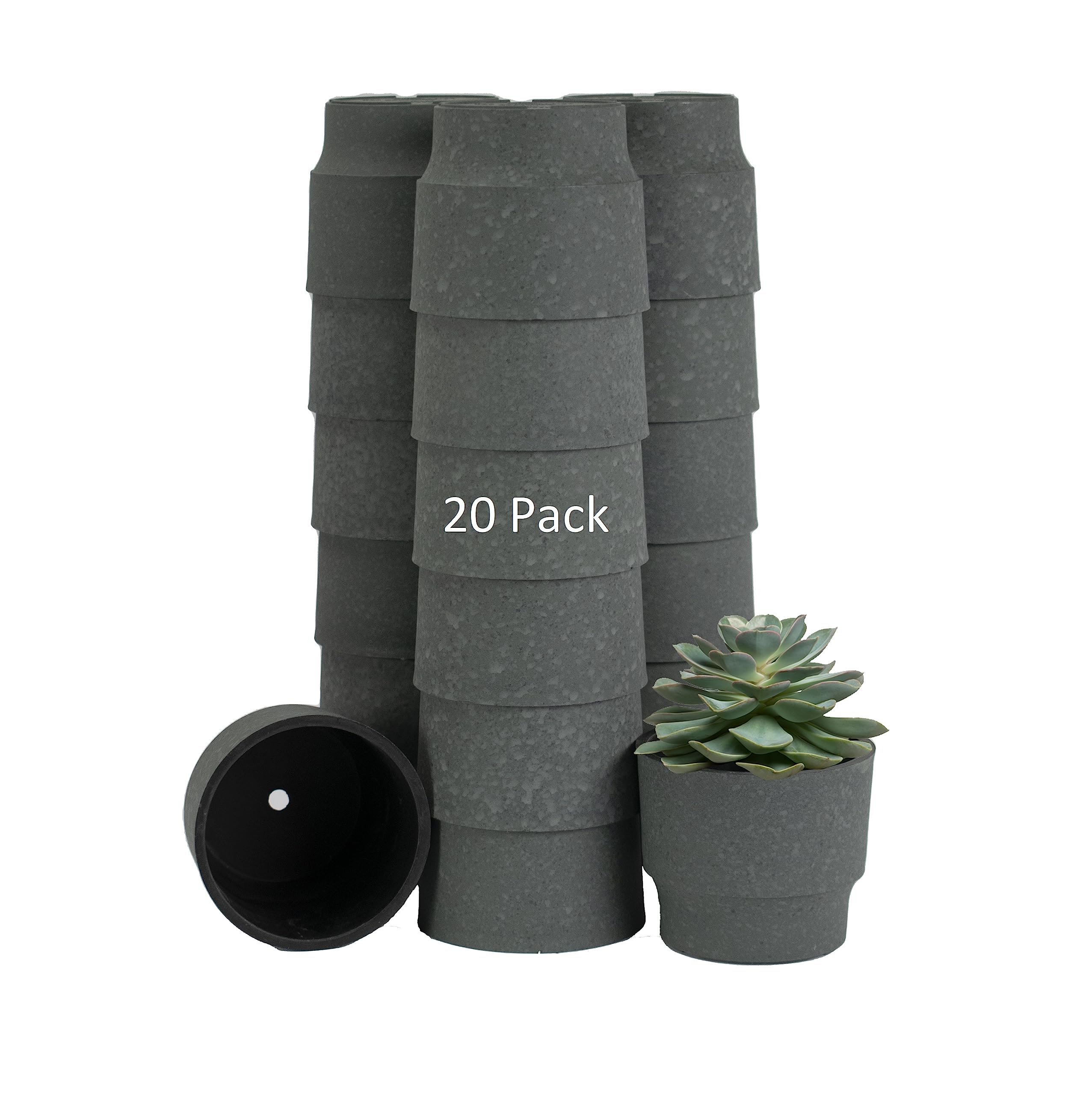 The HC Companies 2.5 Inch Sprite Mini Succulent Pot - Small Plastic ...
