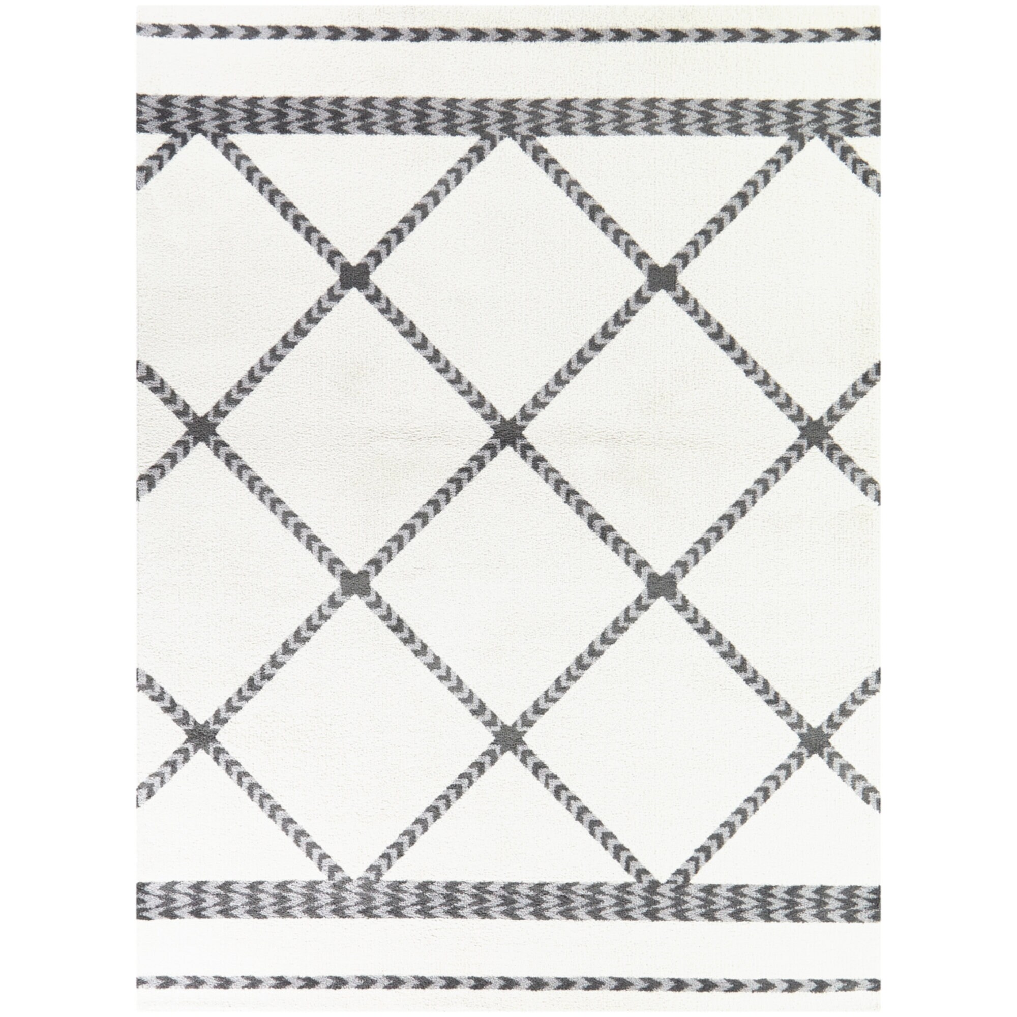 Balta 8 x 10 (ft) Loomed Polyester Grey Rectangular Indoor Geometric ...