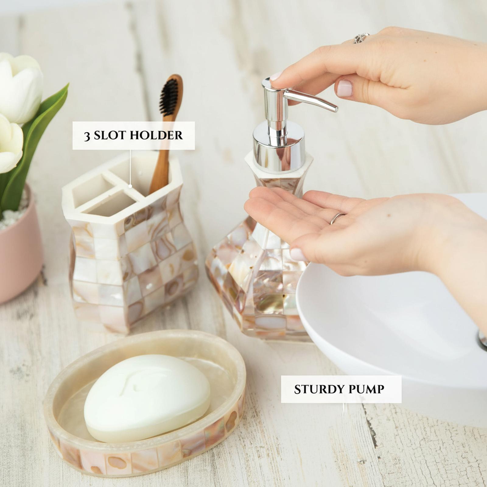 Paradigms Interiors 4 Piece Bathroom Accessories Set with Mother of ...