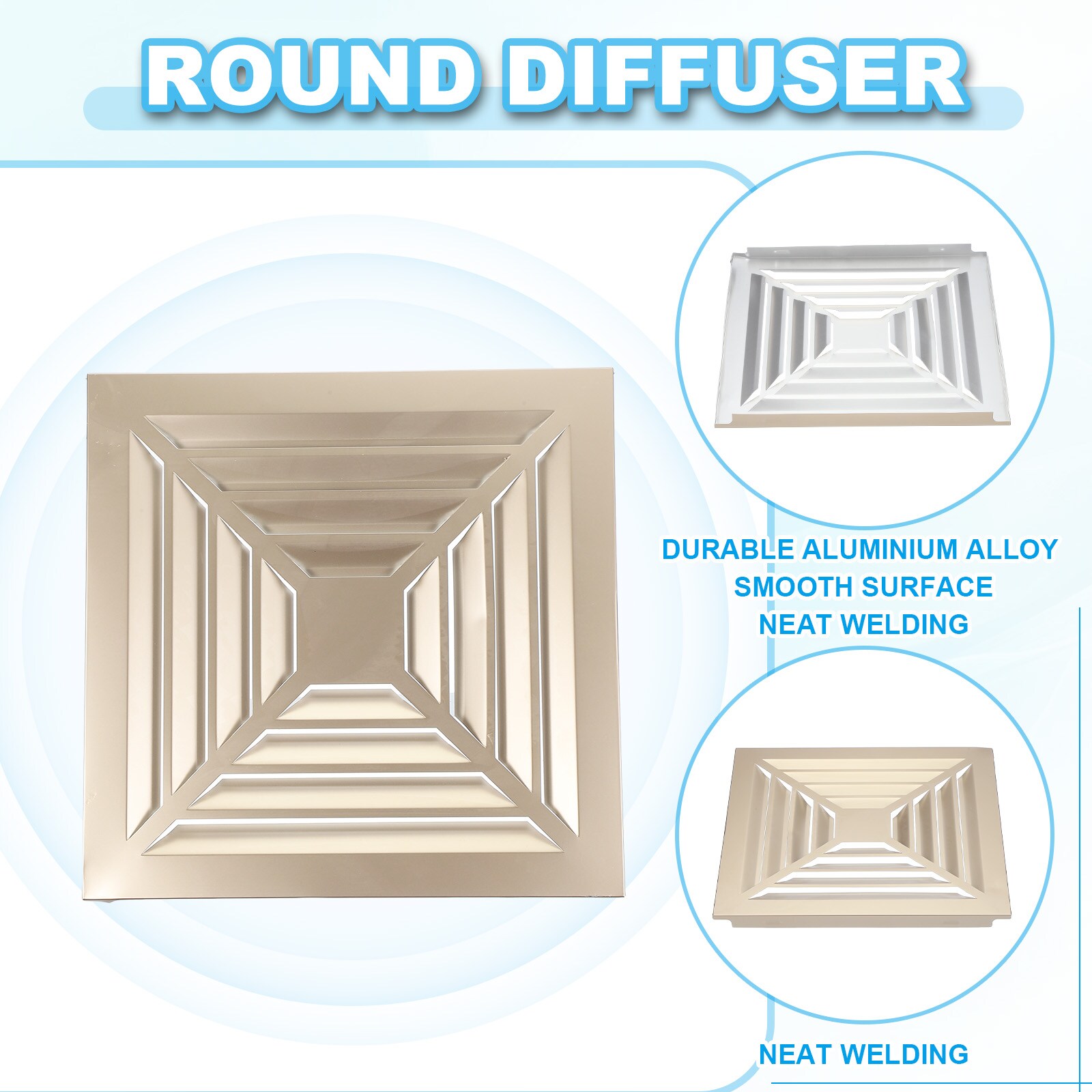 PATIKIL Square Air Vent Cover 12-Inch Aluminum Alloy Air Return Grille ...