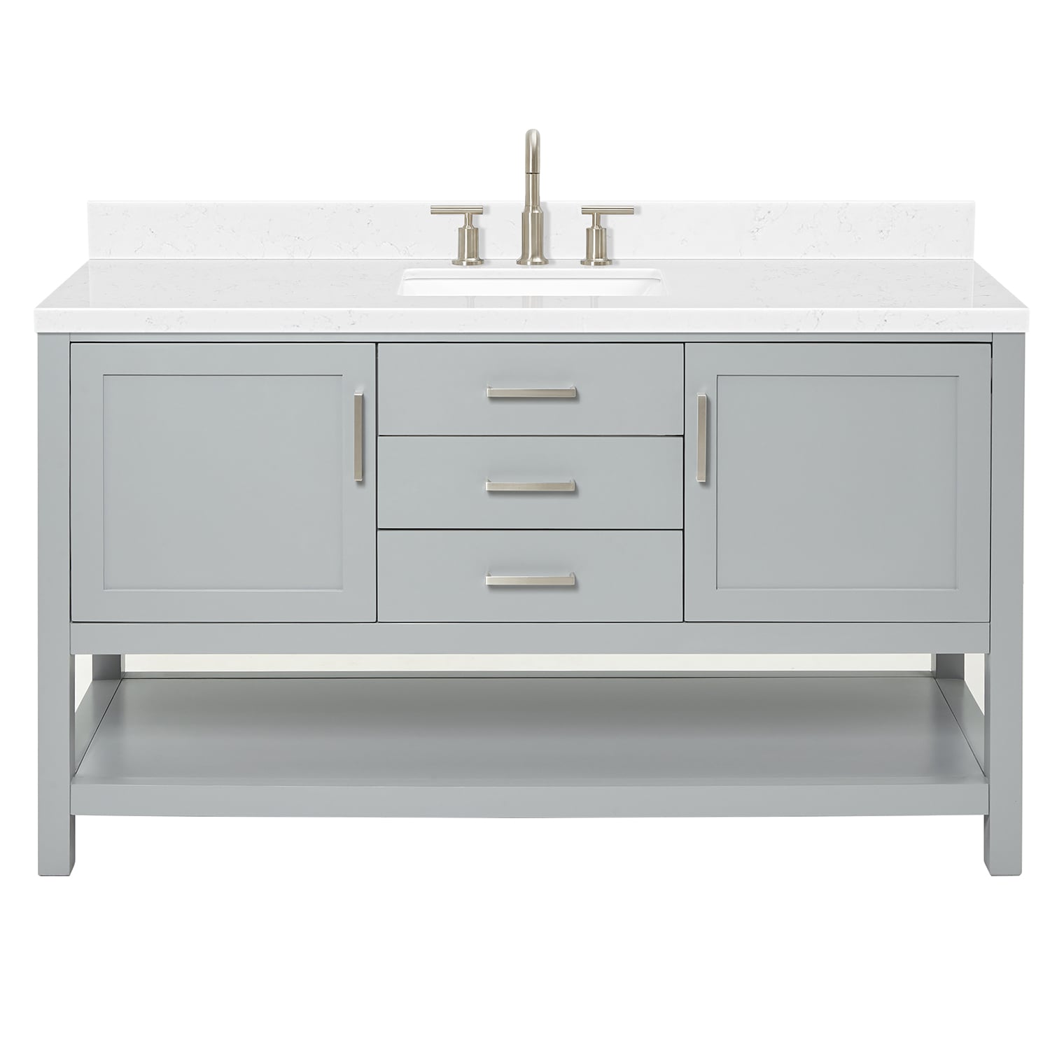 ARIEL Bayhill 60.25-in Gray Undermount Single Sink Bathroom Vanity with ...