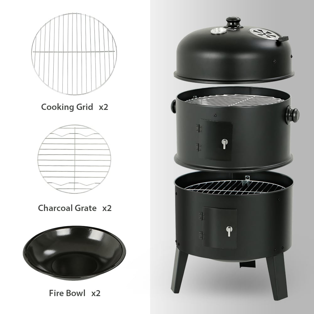 MASTER COOK Mastercook 348-Sq. in Black Vertical Charcoal Smoker in the ...