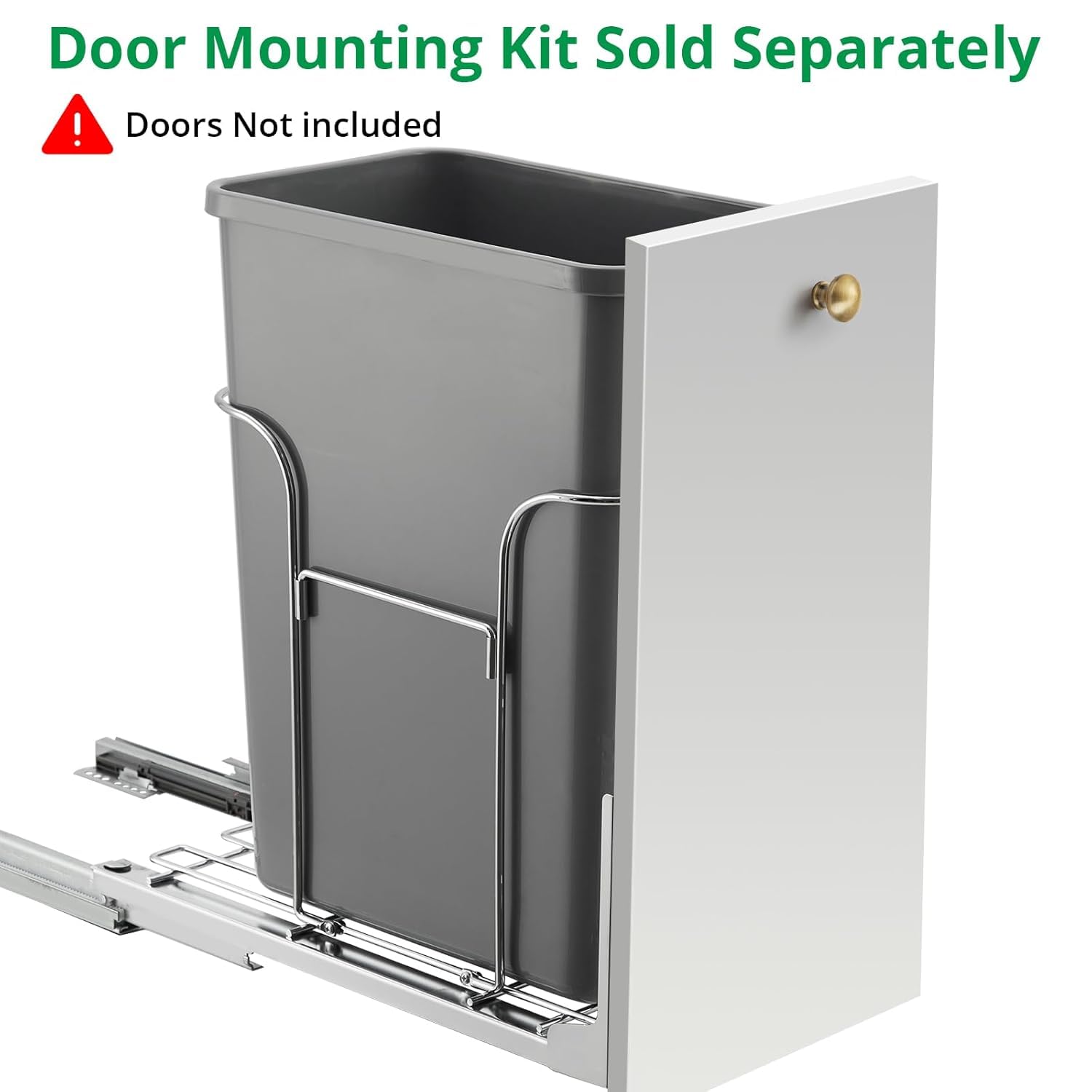 GarveeLife 30 QT Gray Stainless Steel Pullout Under-Cabinet Trash and ...