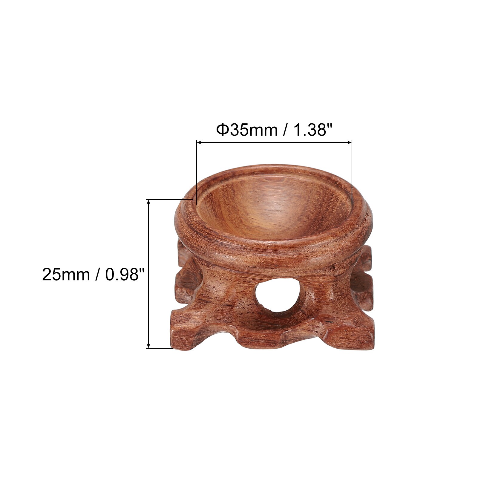 Unique Bargains Wooden Ball Stand Holders Displays Base 35mm Diameter ...