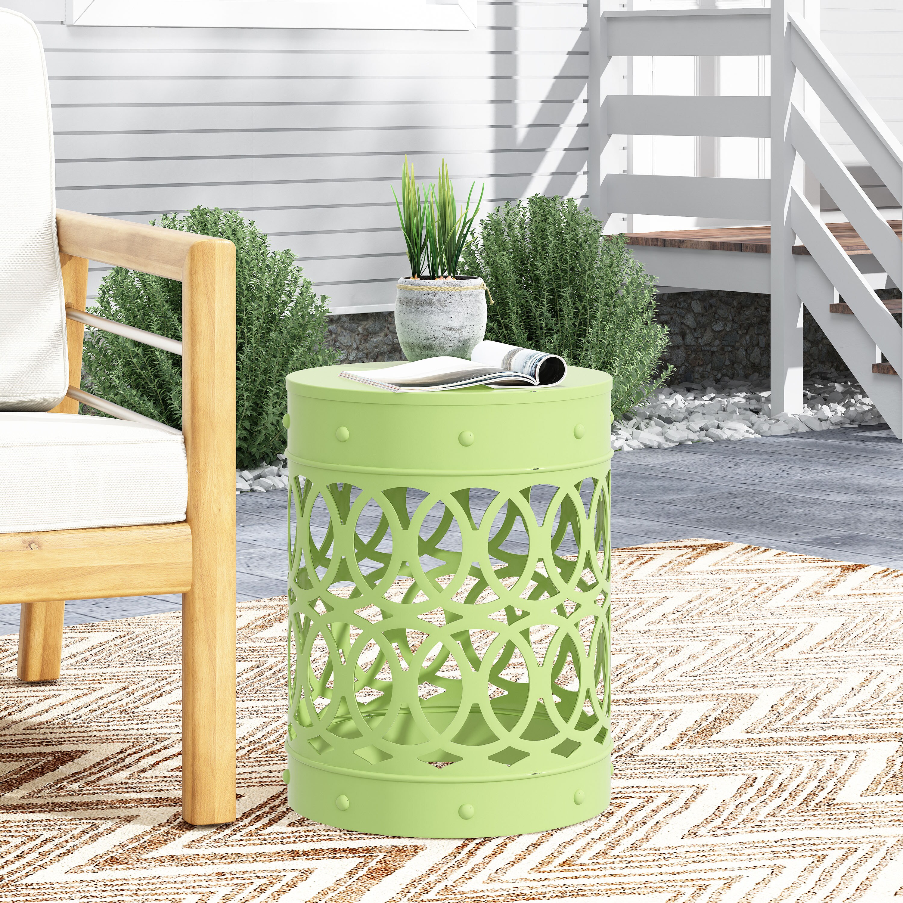 Christopher Knight Home Outdoor Metal end Table -Large Standard Size ...