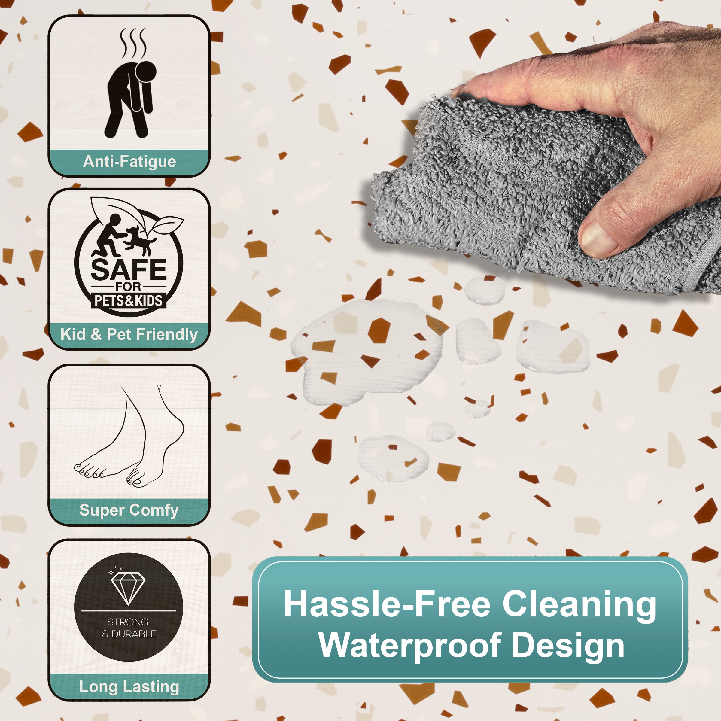 SORBUS 12 Tiles 48 Sq ft Wood Grain Interlocking Floor Foam Tile Mats ...