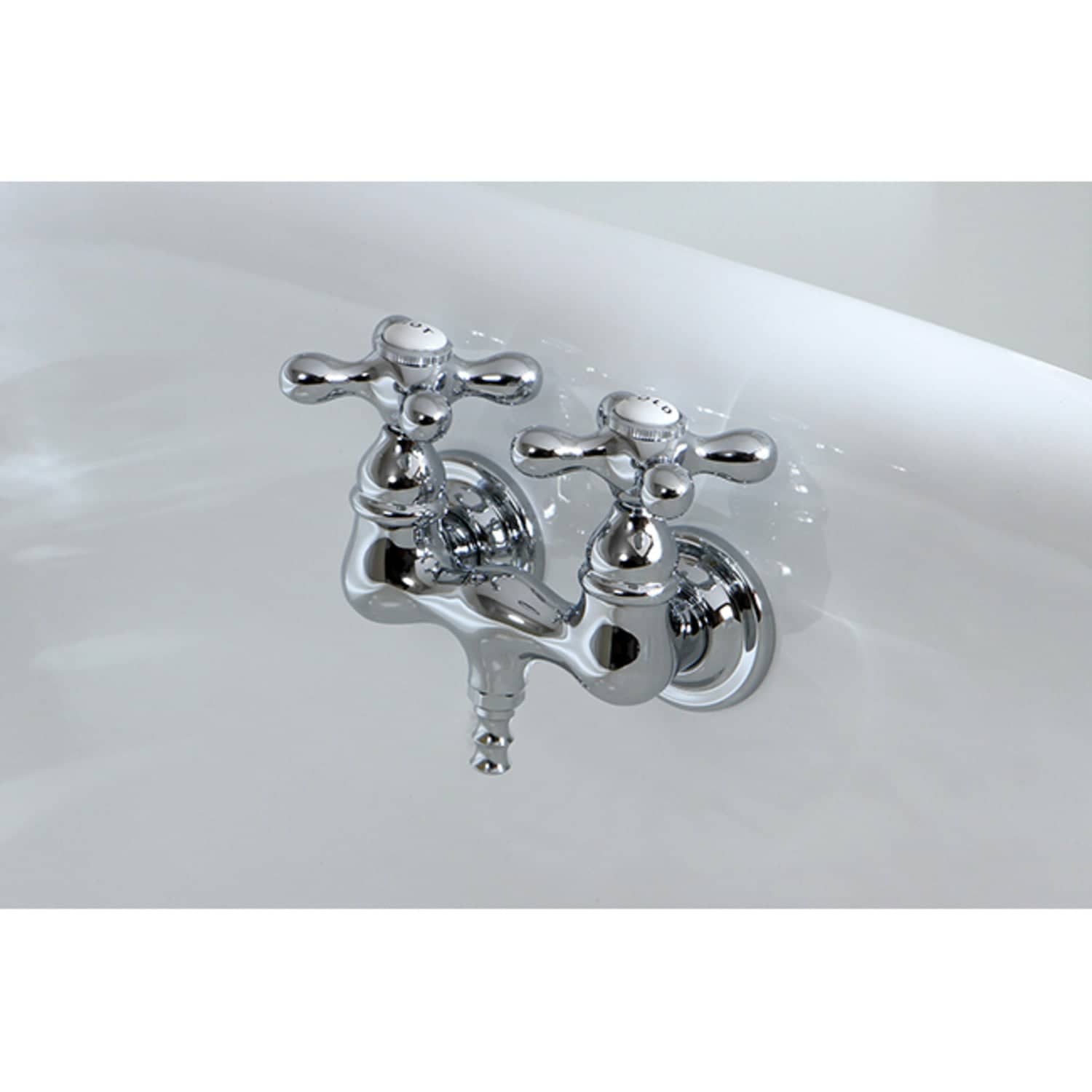 Kingston Brass Vintage Two-Handle 2-Hole Tub Wall Mount Tub Faucet in ...
