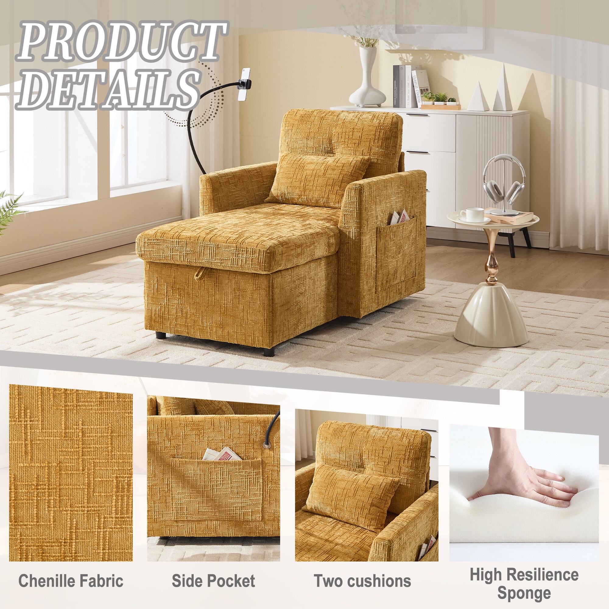 LUXEYARD Multifunctional lazy person sofa recliner can be stored ...