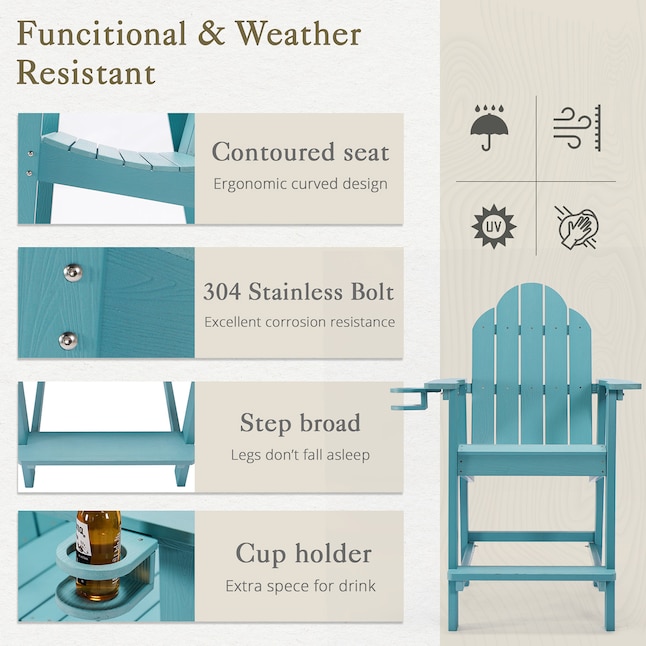 Lue Bona The Adirondack Tiffany Blue Plastic Frame Stationary