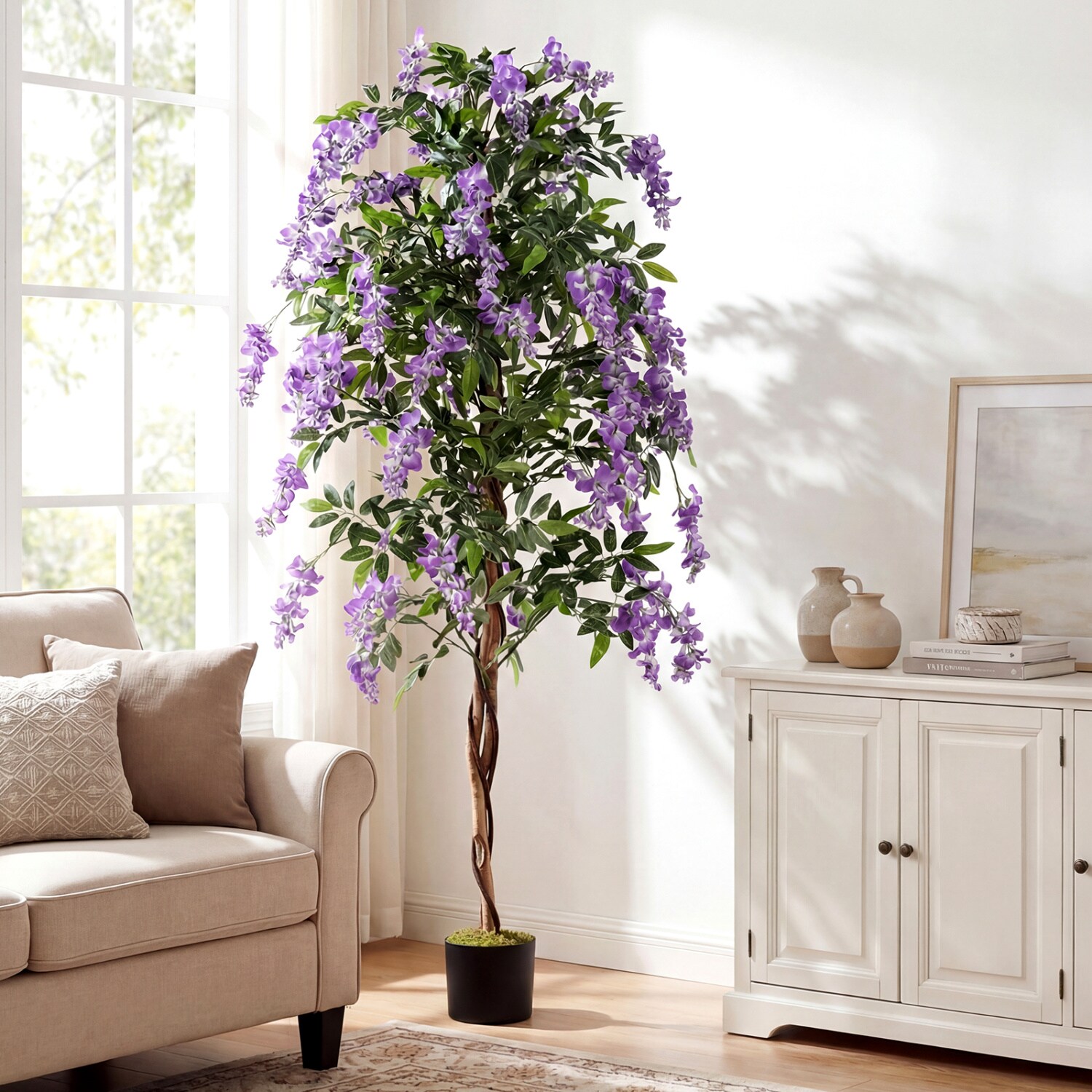 Volenca 6-ft Artificial Wisteria Tree Faux Indoor Outdoor Plant with ...