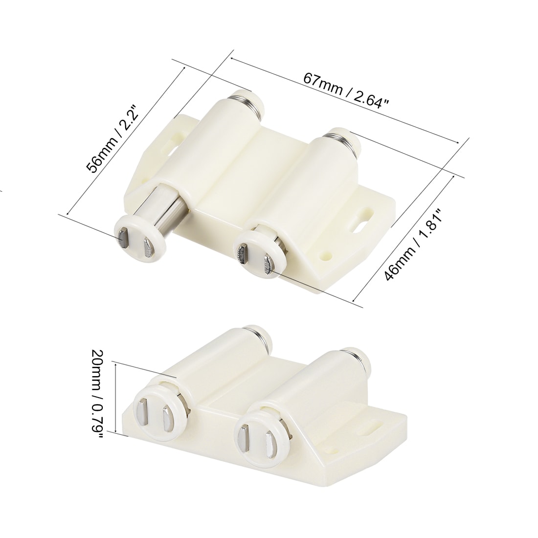 Unique Bargains Double Touch Catch Magnetic Press Latch for Cabinet ...