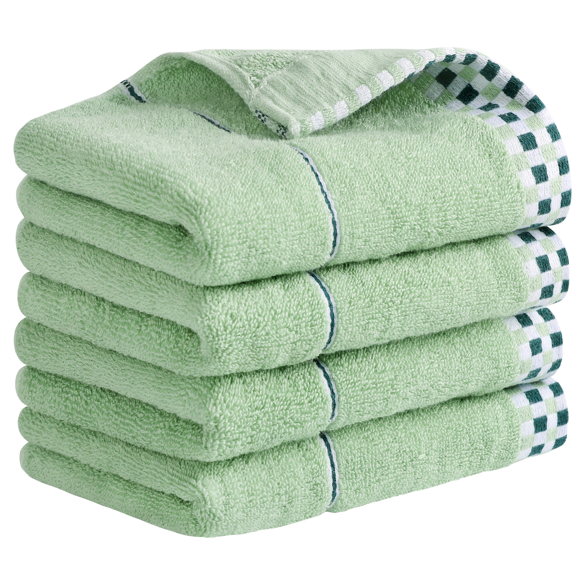 Unique Bargains Striped Checked Hand Towels Absorbent Soft Decorative ...