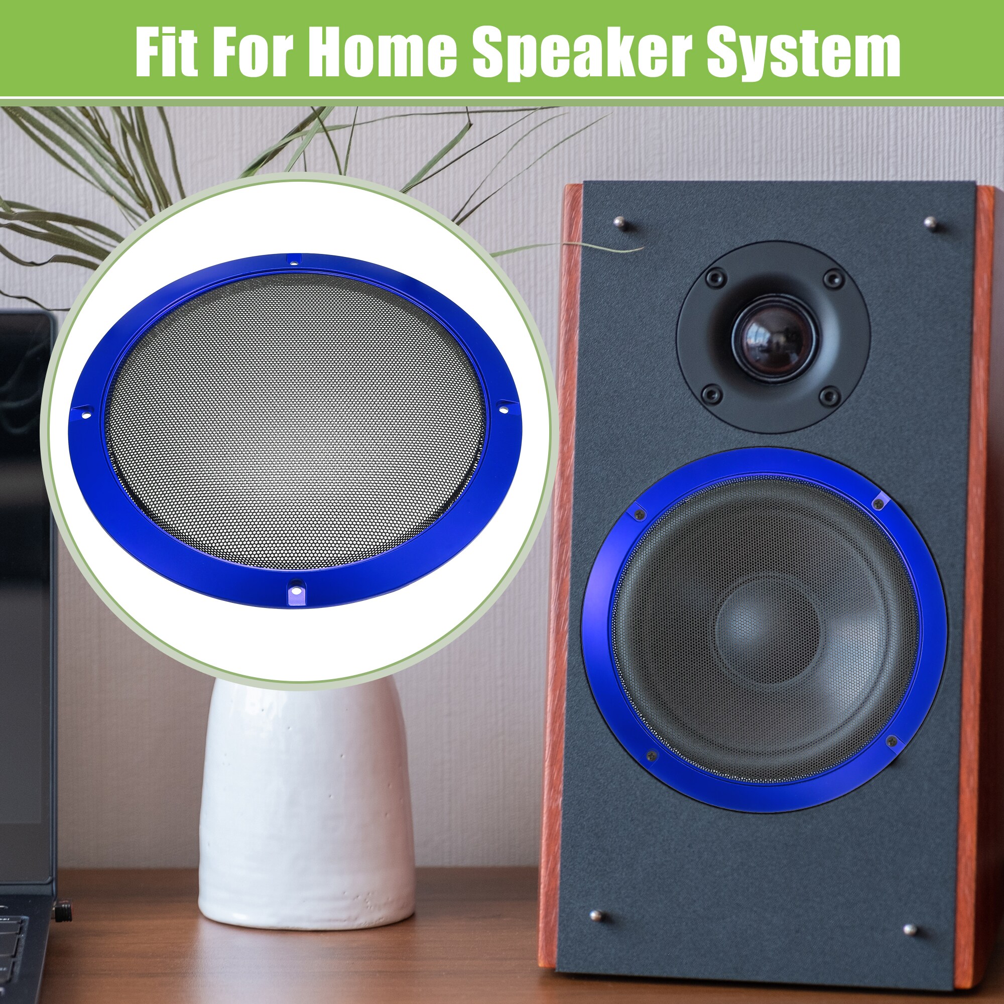 Unique Bargains Universal 8 Inch Car Speaker Grills Cover Mesh Round 8 ...