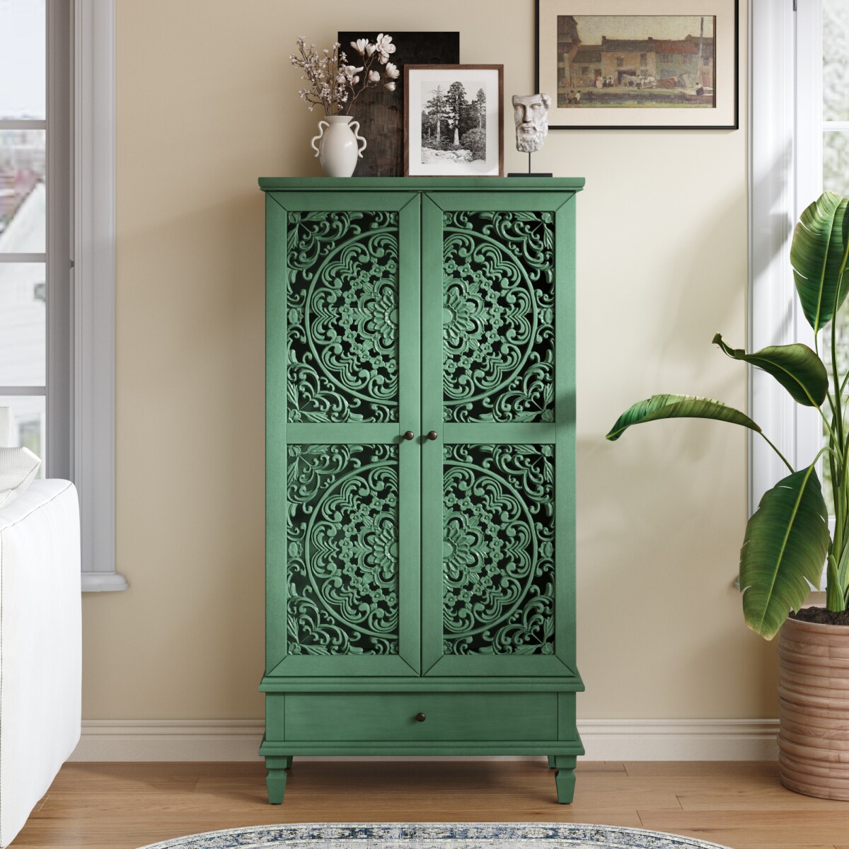 Streamdale Furniture Streamdale Rustic 55'' Storage Cabinet with Drawer ...