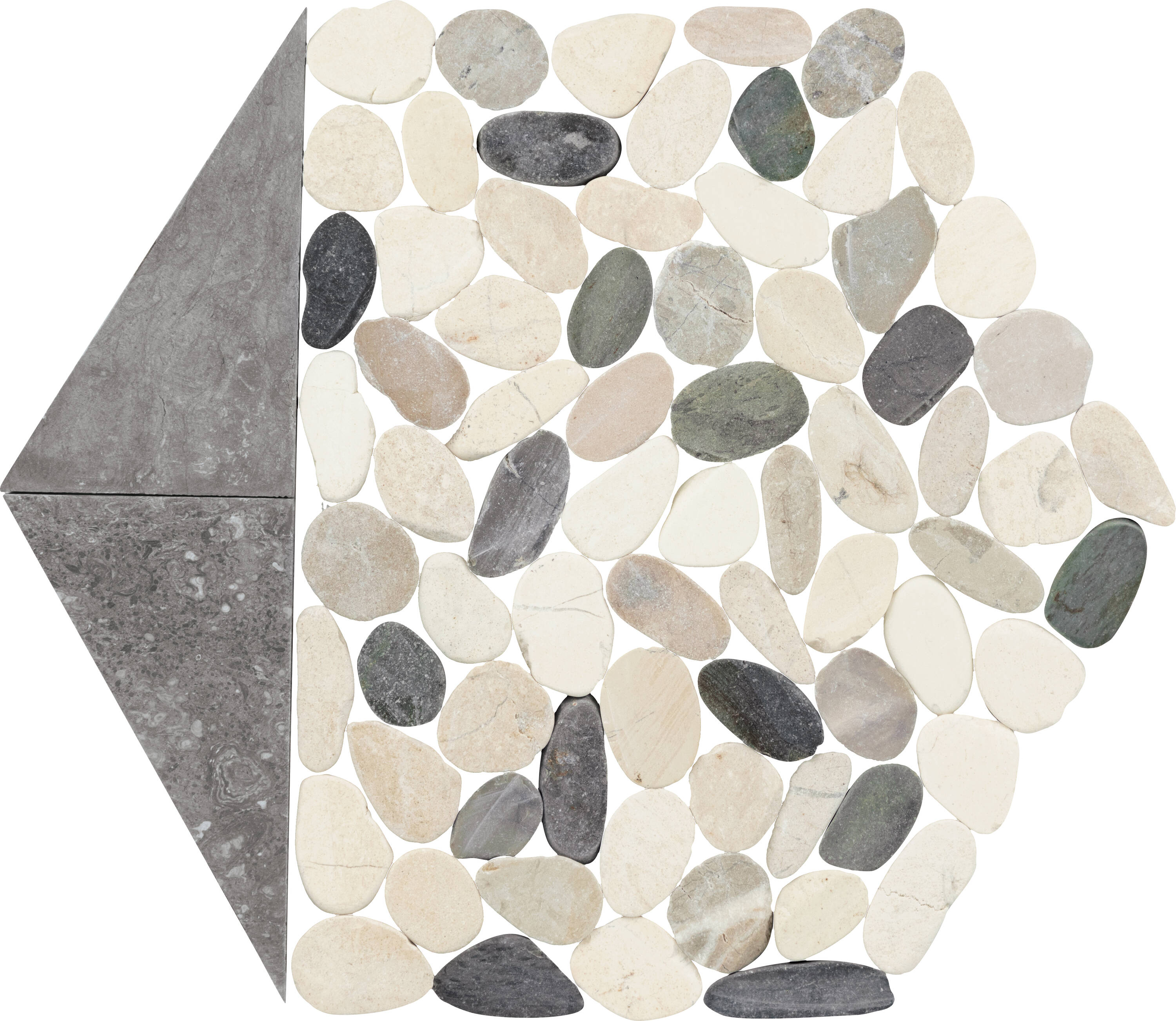 Daltile Pebble Oasis Harbor 10-in x 12-in Tumbled Natural stone Mixed ...