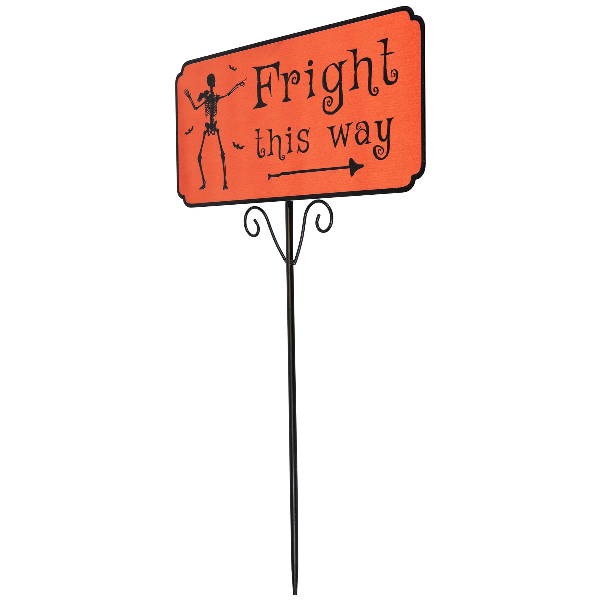Northlight Fright This Way Skeleton Outdoor Halloween Metal Lawn Stake ...