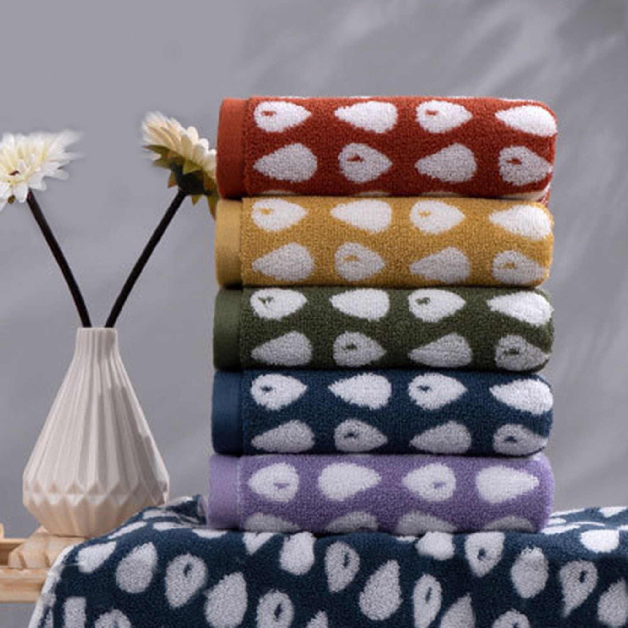 Unique Bargains Cute Cartoon Hand Towel Set 14Inch x 30Inch Pure Cotton ...