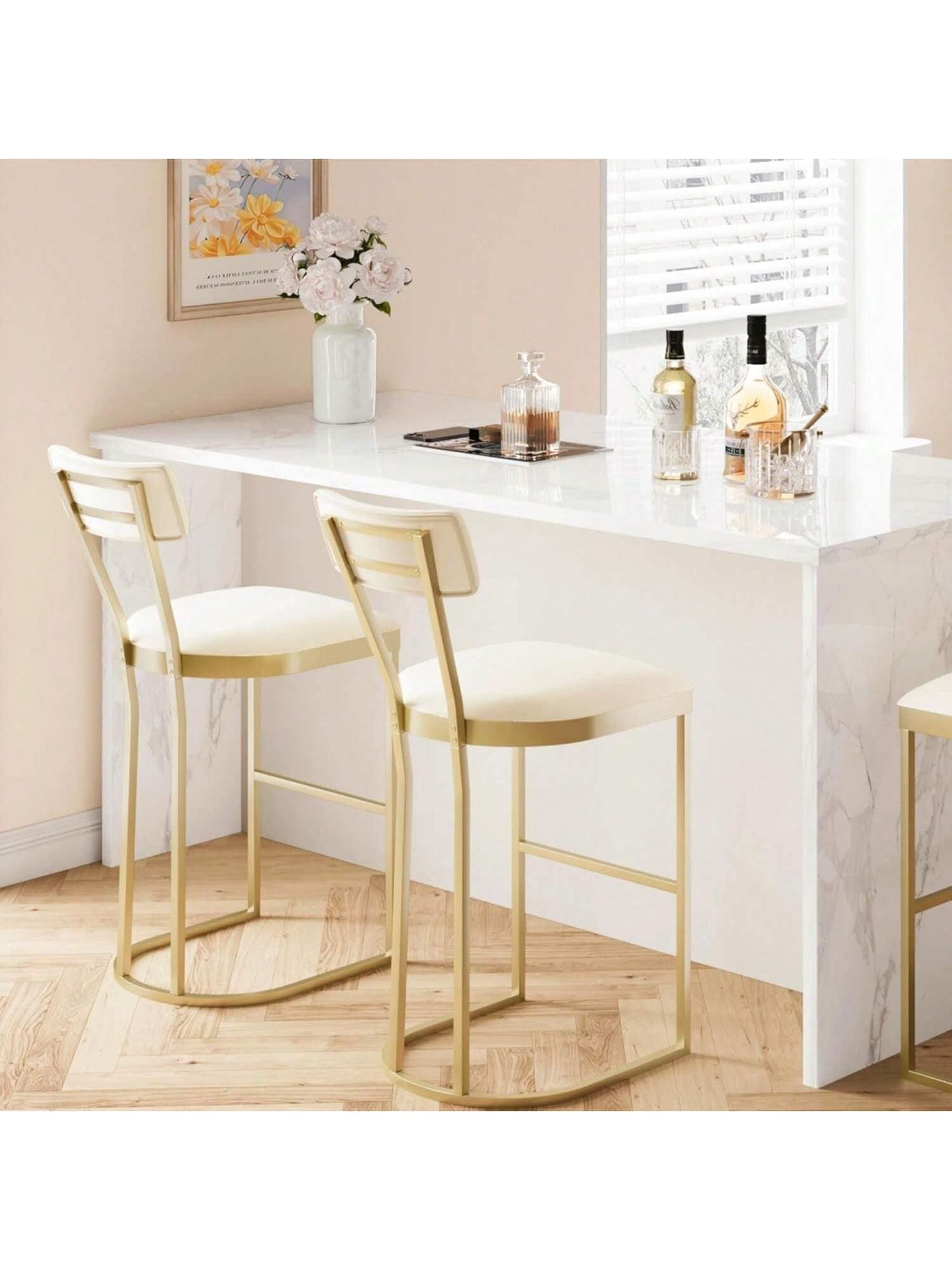 Garvee Home Bar Stools Set Of 4 Counter Height Bar Stools For Kitchen ...