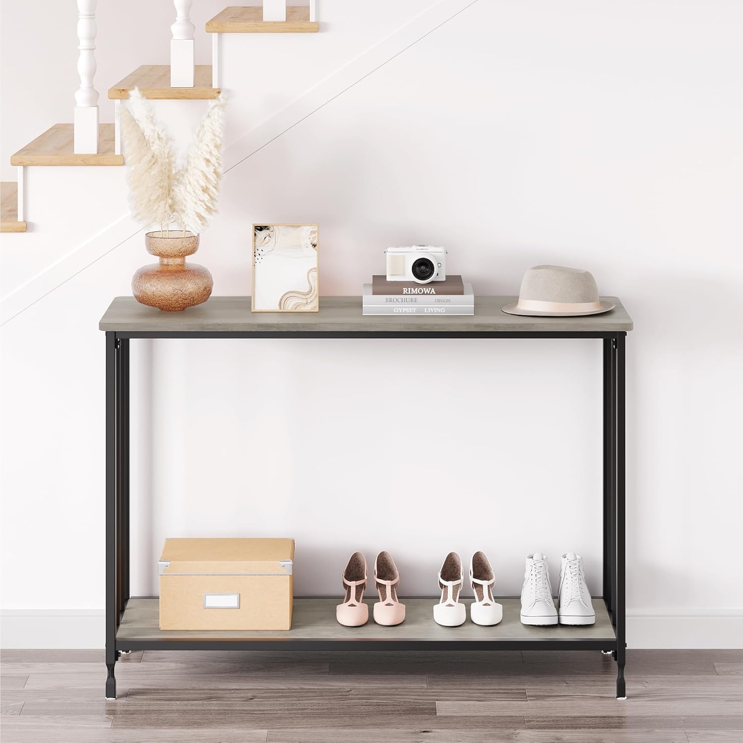 Garvee Entryway Table 2 Tier Entryway Console Table 41.3 in L Narrow ...