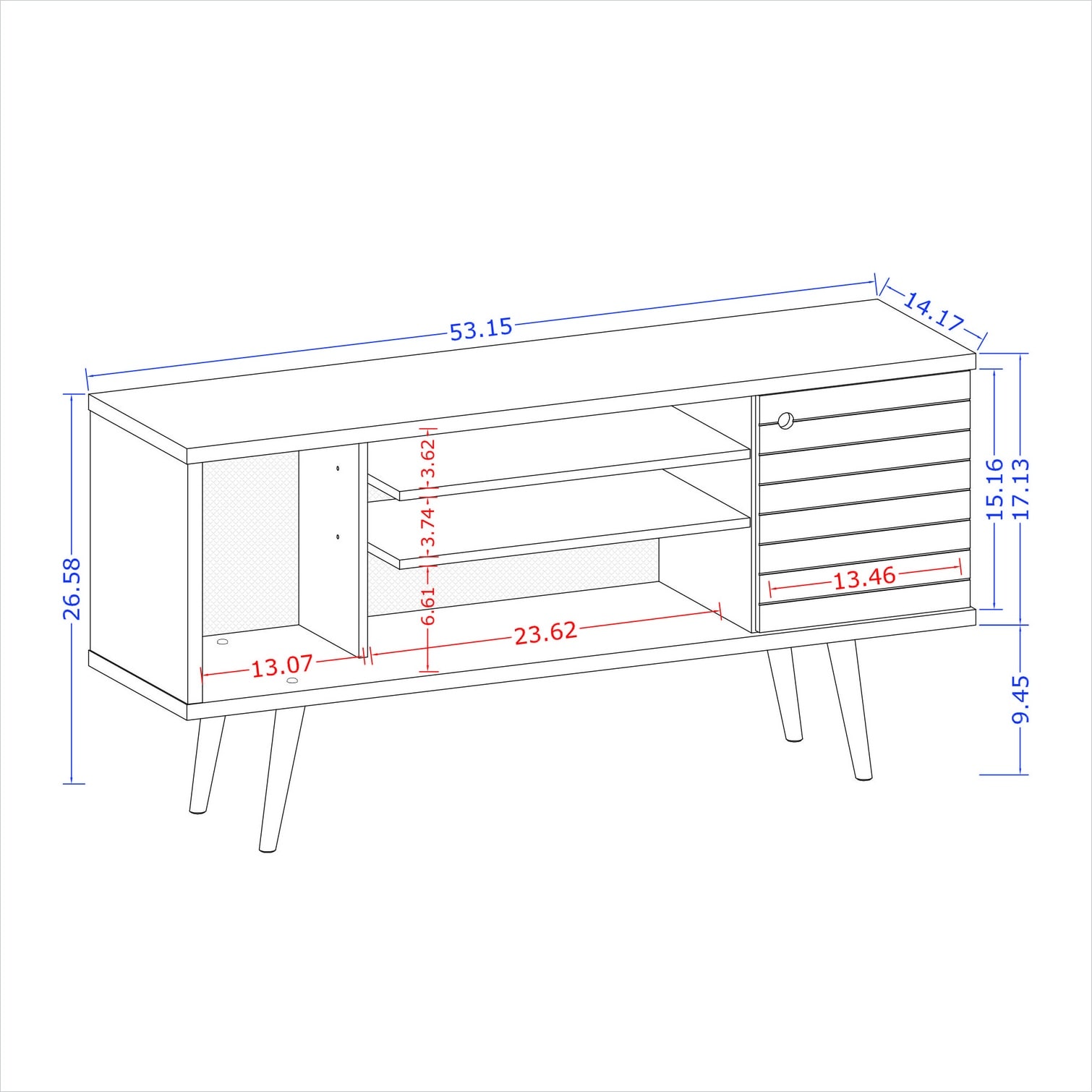 Watnature Particle Board TV Stand in Soft White Holds Up to 50-Inch ...