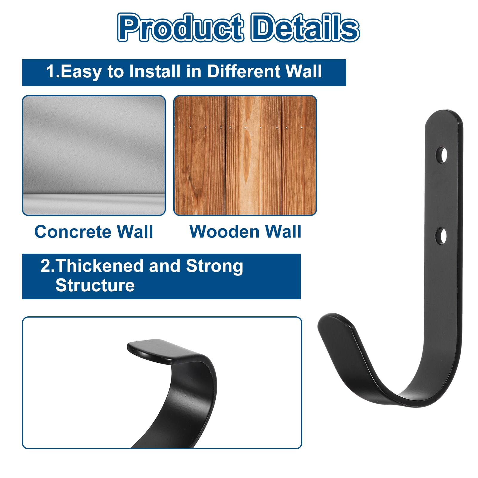 Unique Bargains 4pcs 4.21x2.28 Inch Garage Hanging Hooks Heavy Duty ...