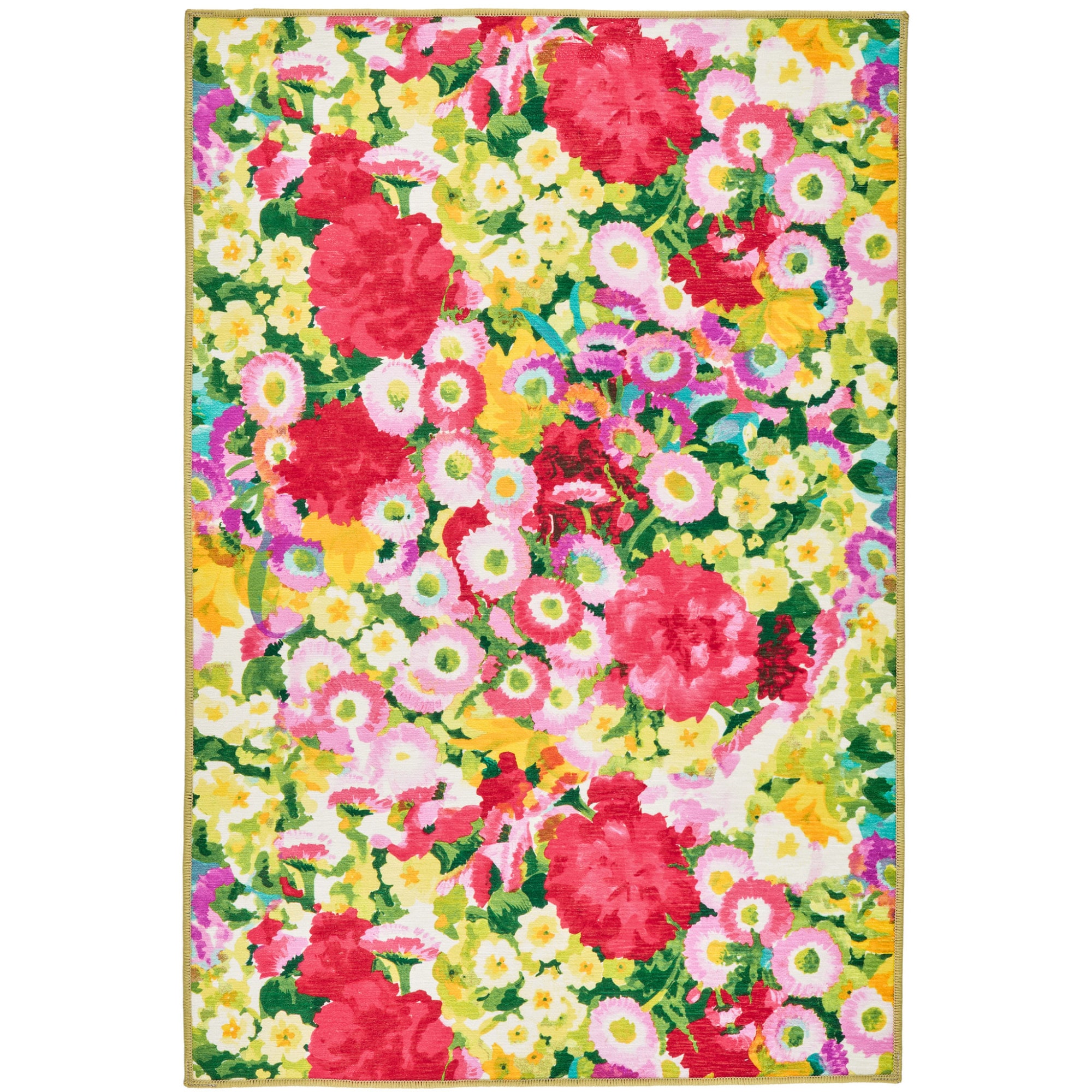 DASH & ALBERT Chamomile 3 x 5 Cluster Machine Washable Rug in the Rugs ...