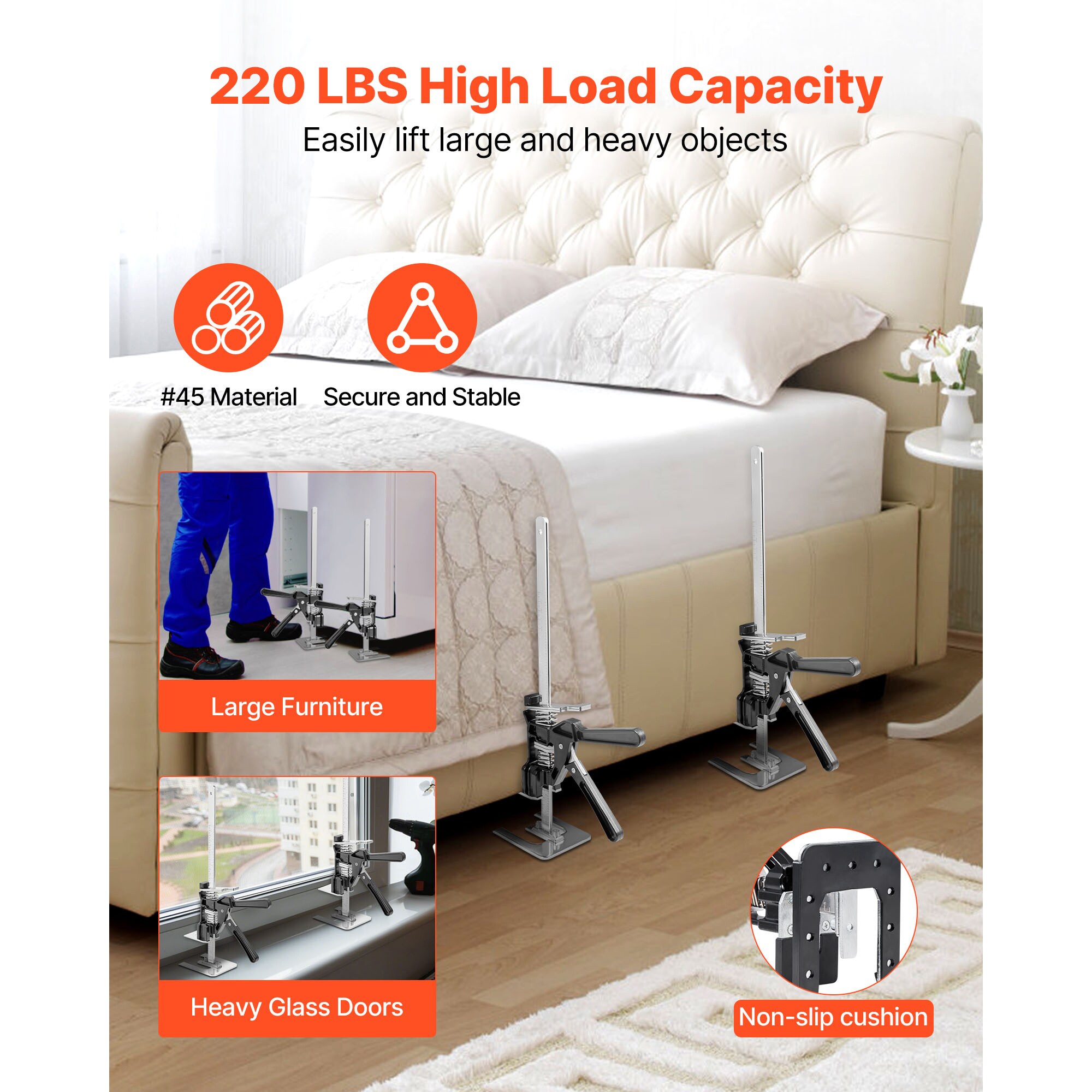 GIVIMO Labor-Saving Arm Jack - 2-pc - 330-lb Capacity - 9.8-in Lift ...