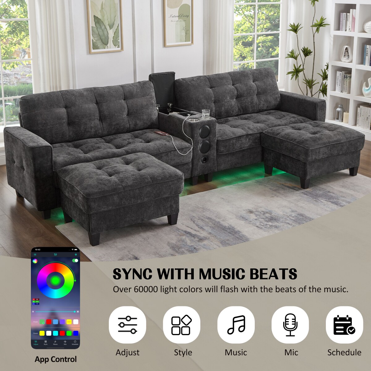 Streamdale Furniture Streamdale Modern U-shaped Sectional Sofa with ...