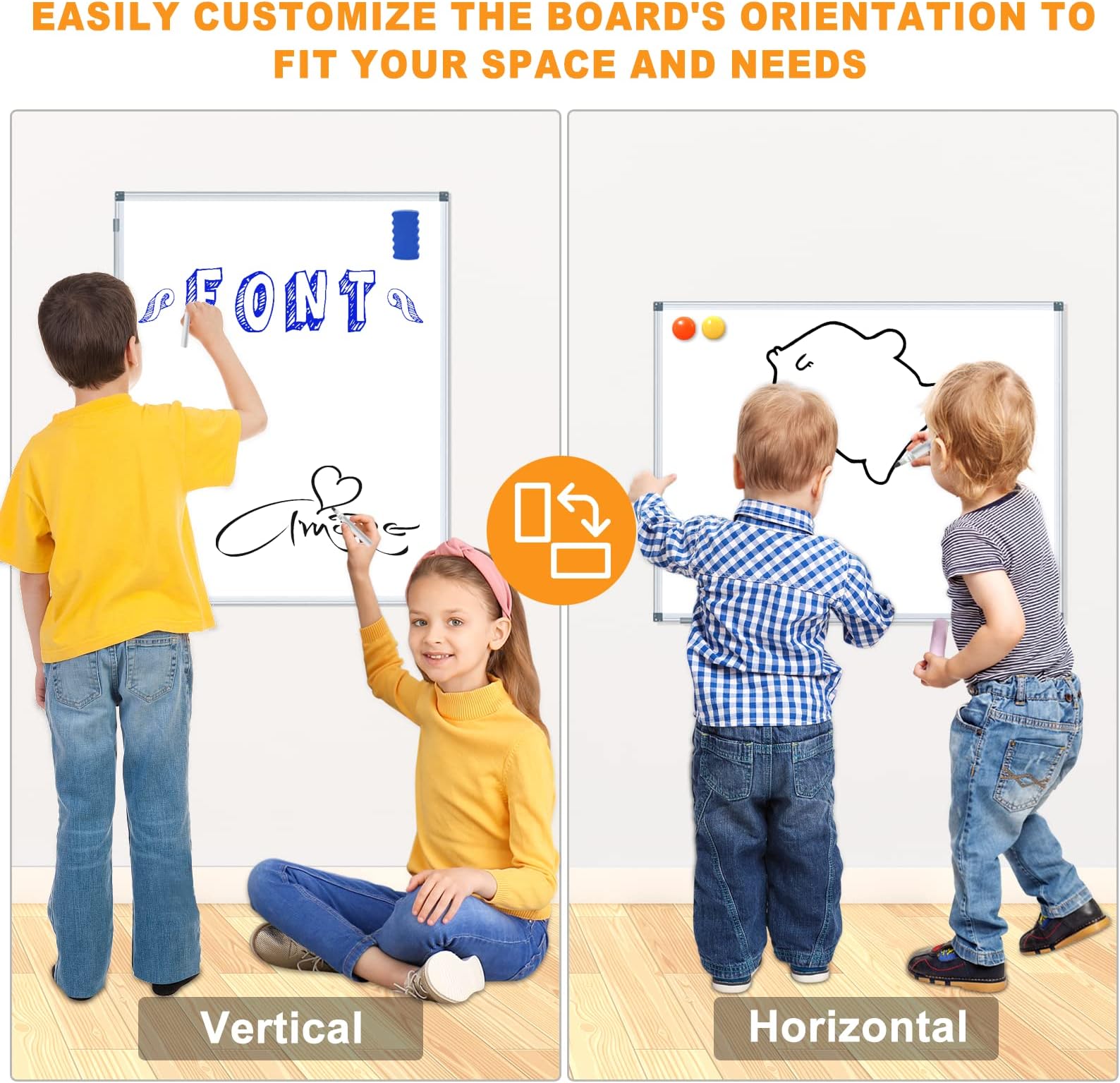 Afoxsos 3 Pack Magnetic Dry Erase Whiteboard 24x18 Inch for Wall ...