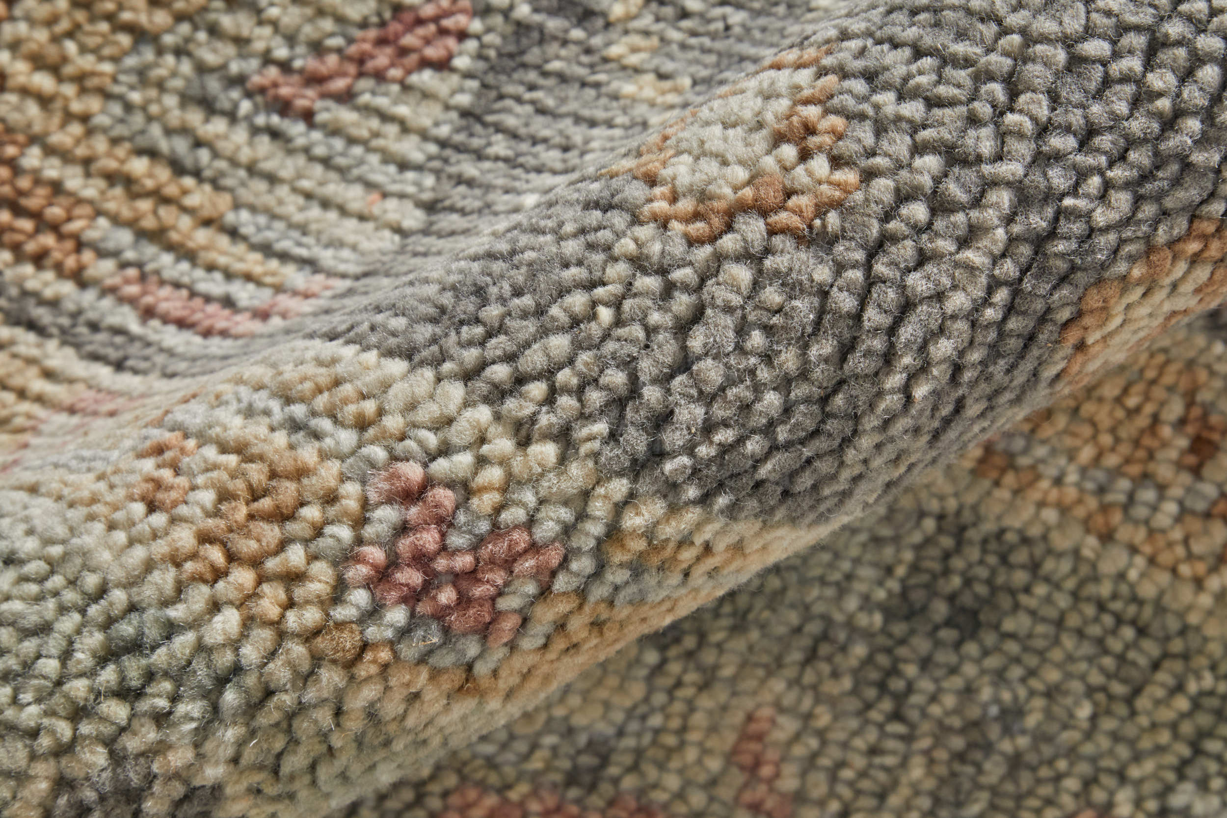 Room Envy Irie 4 X 6 (ft) Wool Warm Gray/Rattan Gold Indoor Floral ...