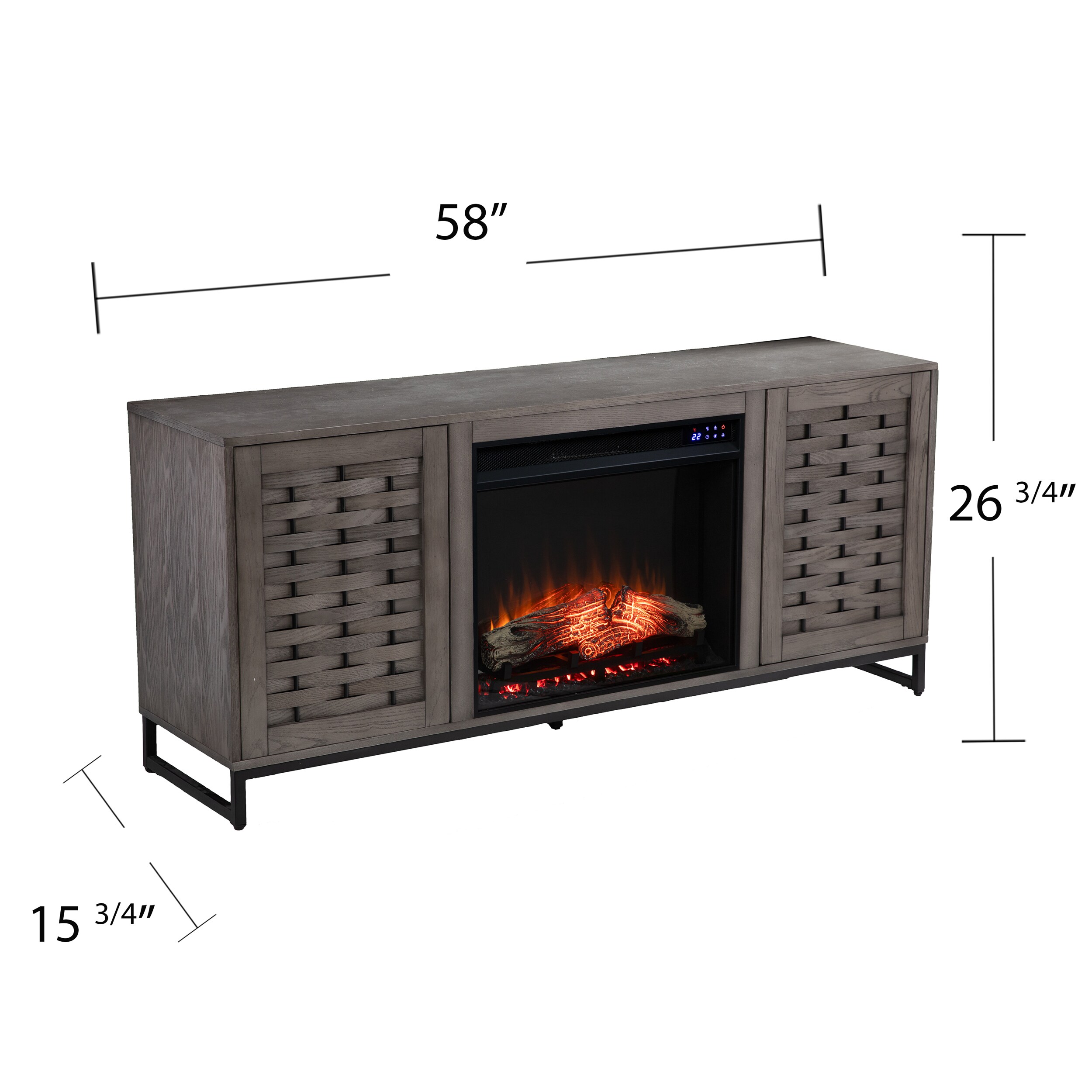 Safavieh Akehurst Touch Screen Electric Fireplace with Media Storage in ...