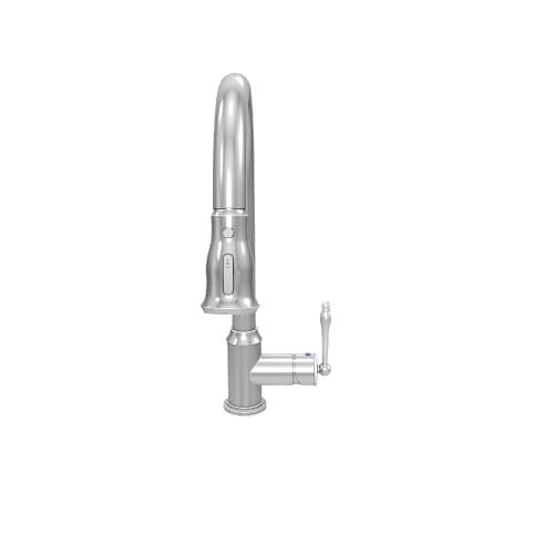 AKDY Chrome Single Handle Pull-down Kitchen Faucet with Sprayer KF0007 ...