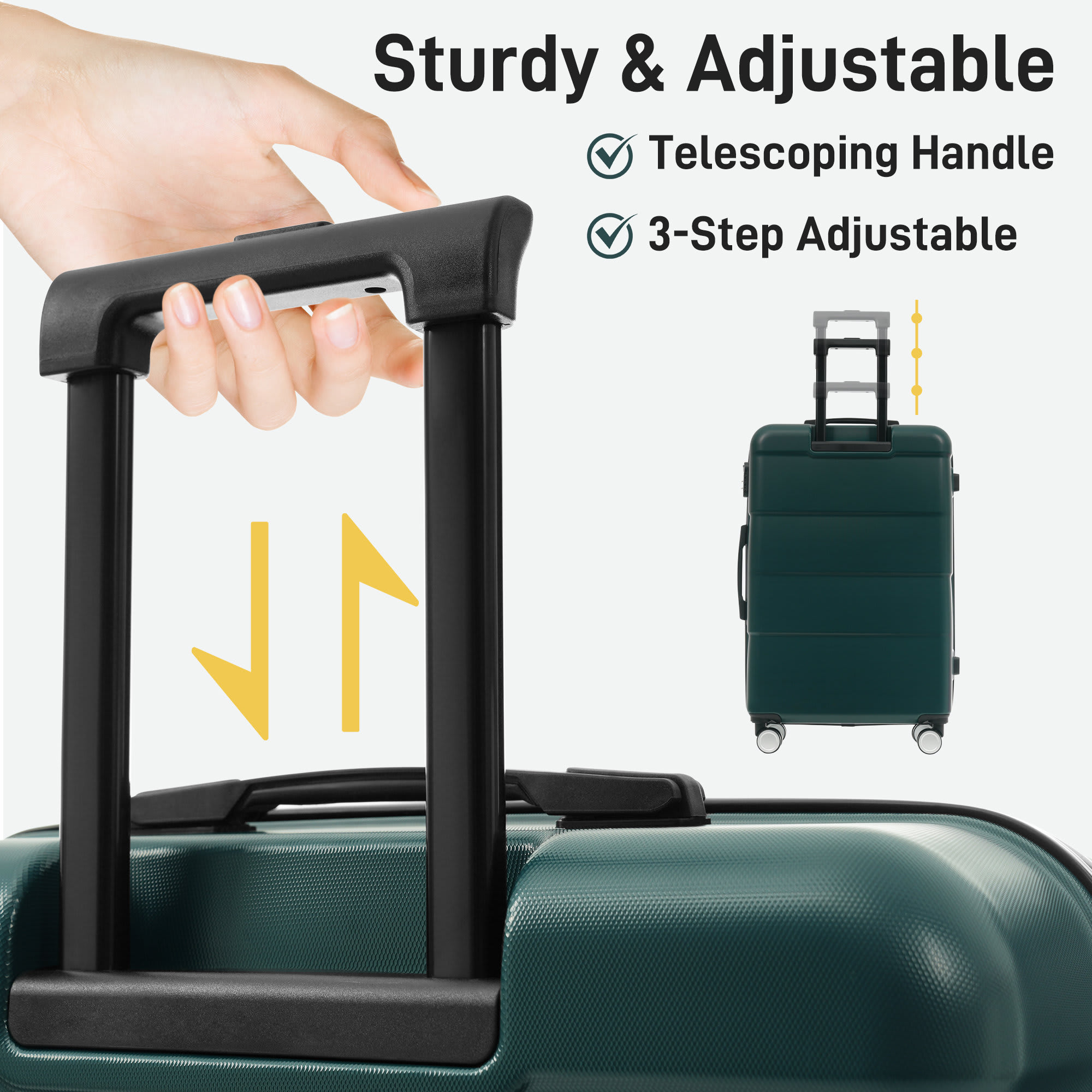 Etokfoks 6 Piece Hardside Luggage Set with 16 20 24 28 Inch Suitcases ...