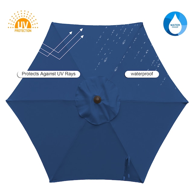BANSA ROSE 7.2-ft Navy Blue Tilt and Crank Patio Umbrella with Push ... BANSA ROSE 7.2-ft Navy Blue Tilt and Crank Patio Umbrella with Push ...