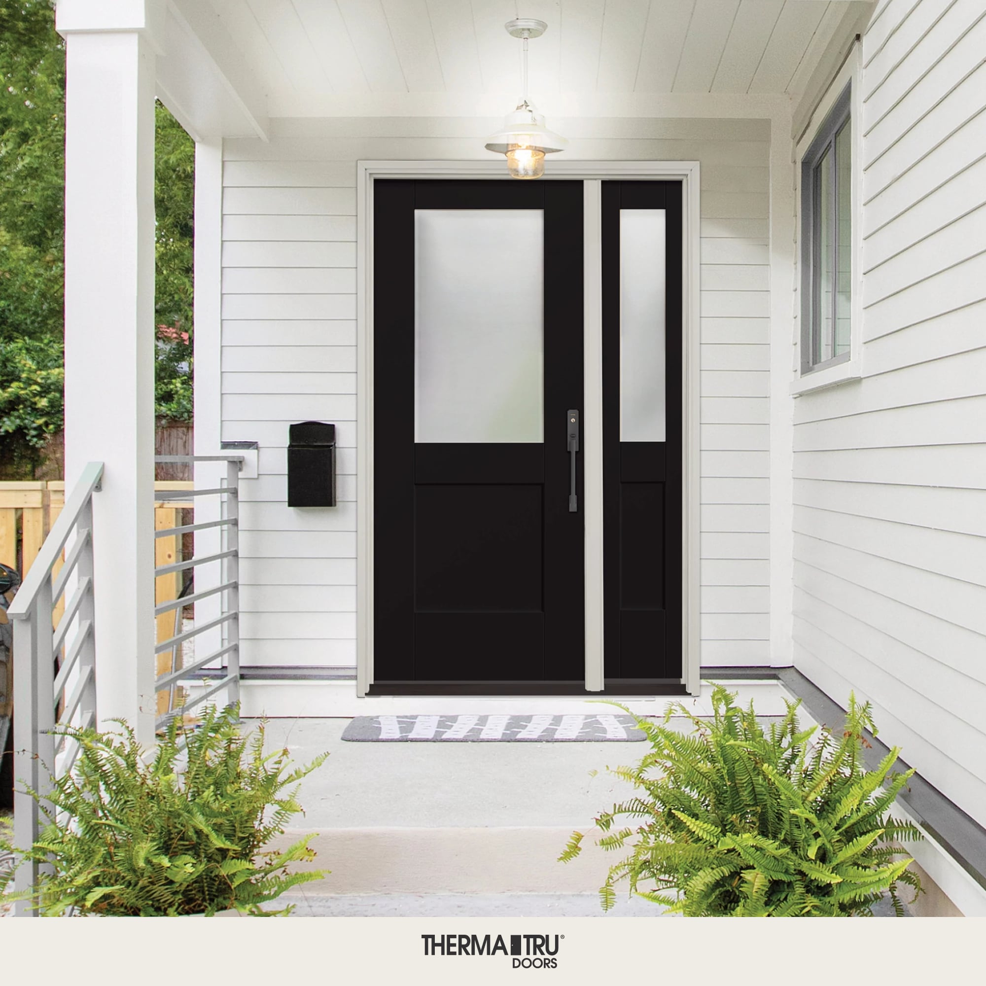 Therma-Tru 36-in x 80-in x 4-9/16-in Fiberglass Half lite Right-hand ...