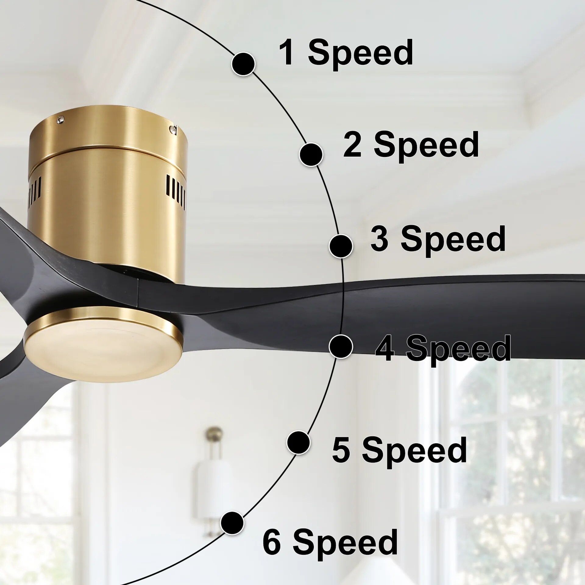 Huluwat Indoor 52 Inch Ceiling Fan Without Light 3 Solid Wood Blades ...
