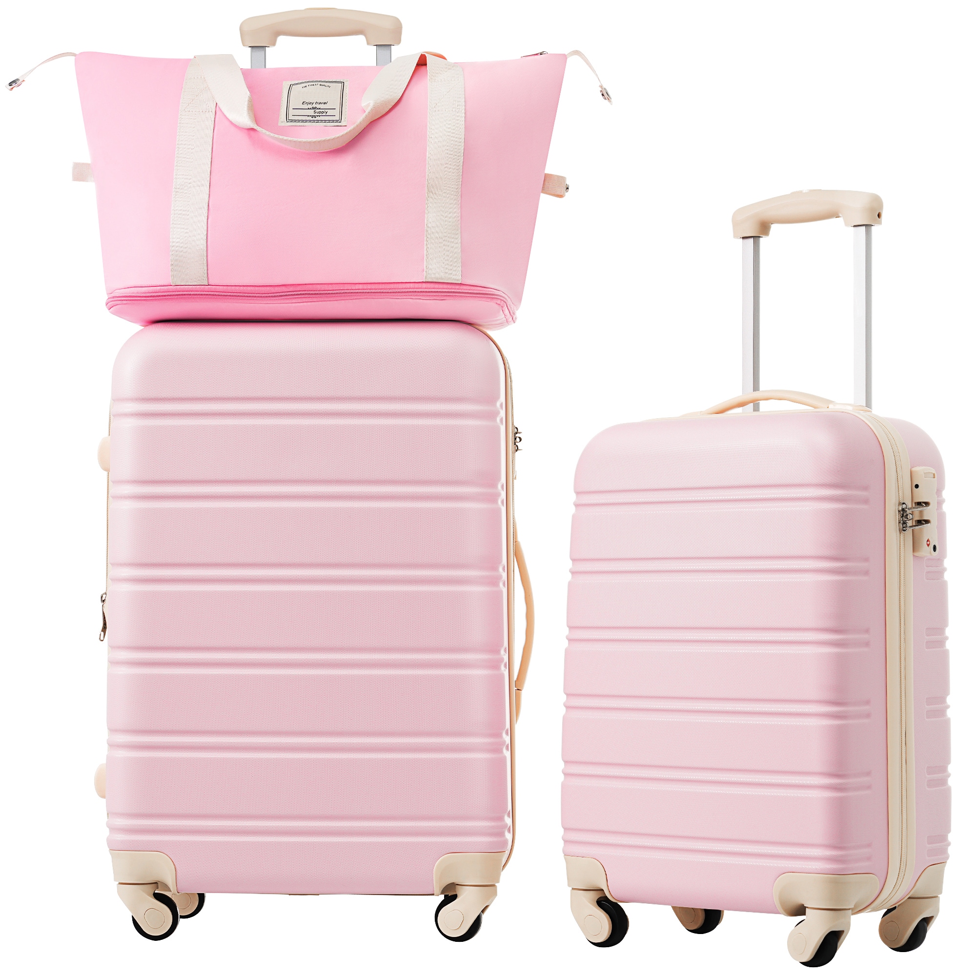 TATAHANCE 3 -Bag Hardshell 15.8 x 10.2 x 24.5 Plastic Light Pink ...