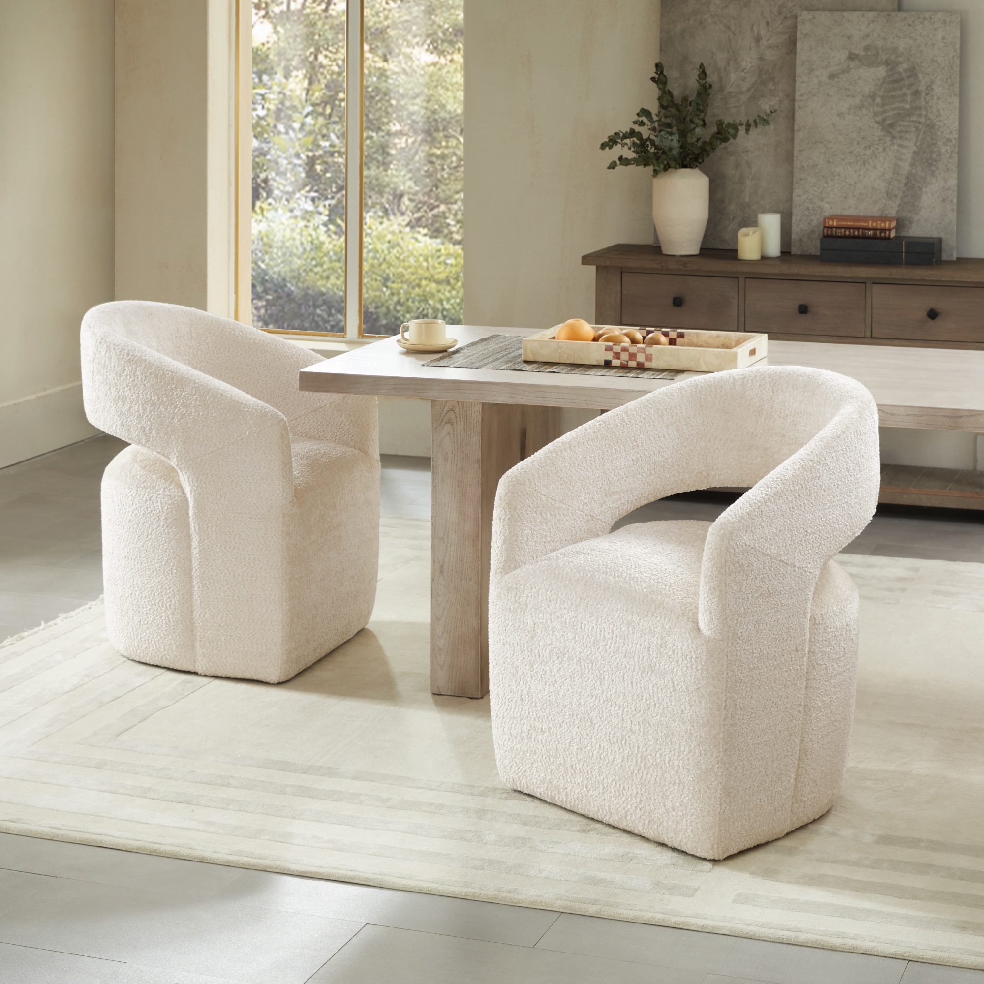 Circle 55 Contemporary/Modern Polyester Upholstered Dining arm chair ...