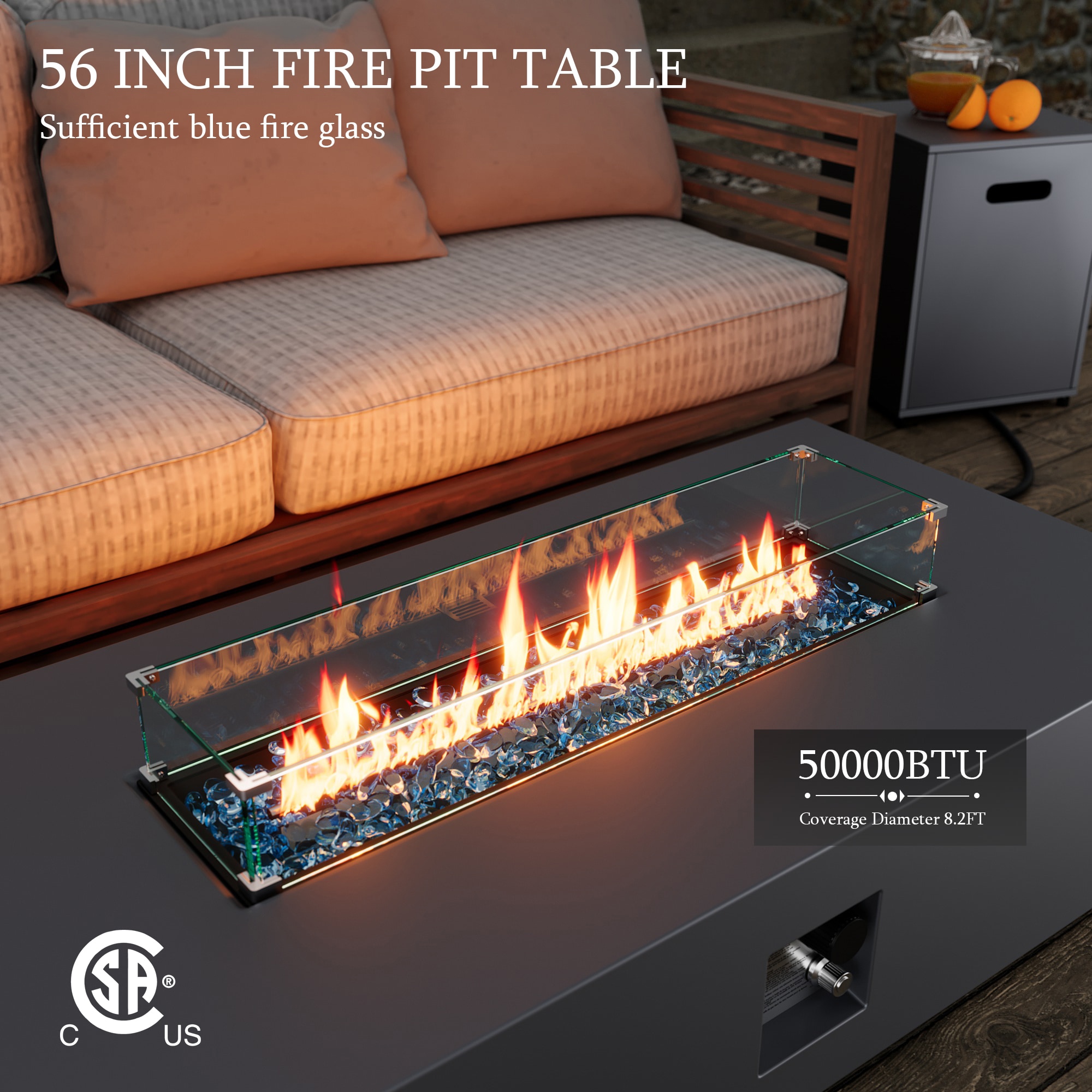 Iron Fire Pit Table with Tank Cover Gas Fire Pits at Lowes.com