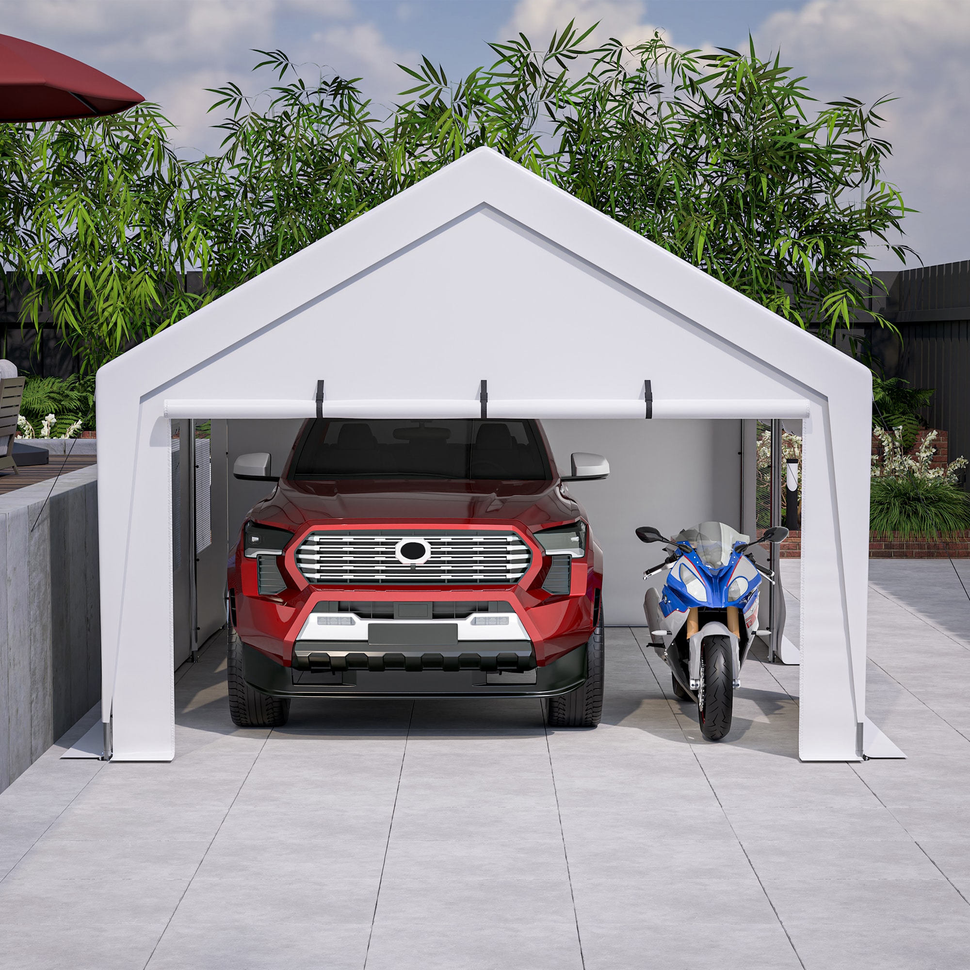 Kahomvis 20-ft x 13-ft Rectangle White Pop-up canopy in the Canopies ...