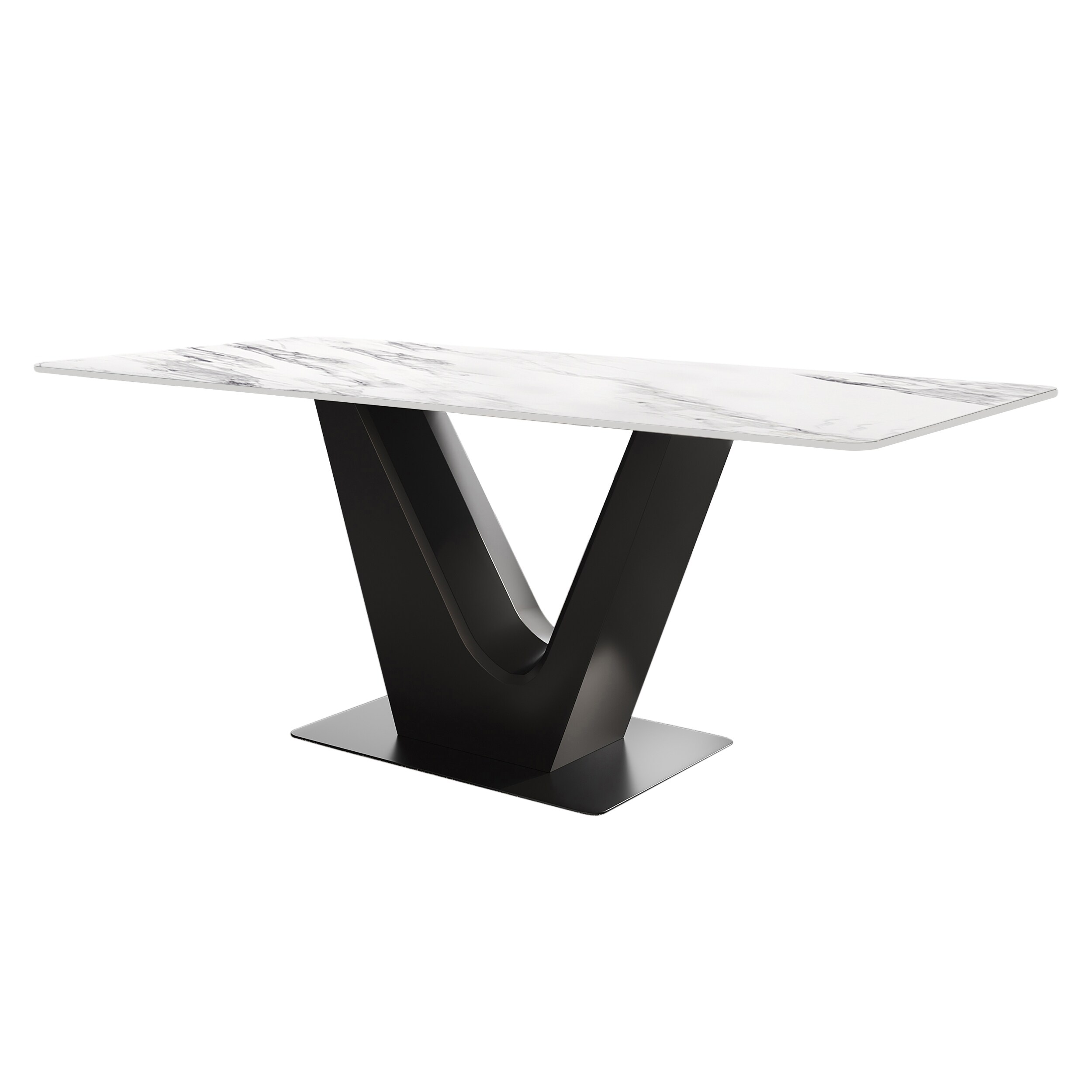 Jade White Contemporary/Modern Marble Dining Table, with Gray Finish ...