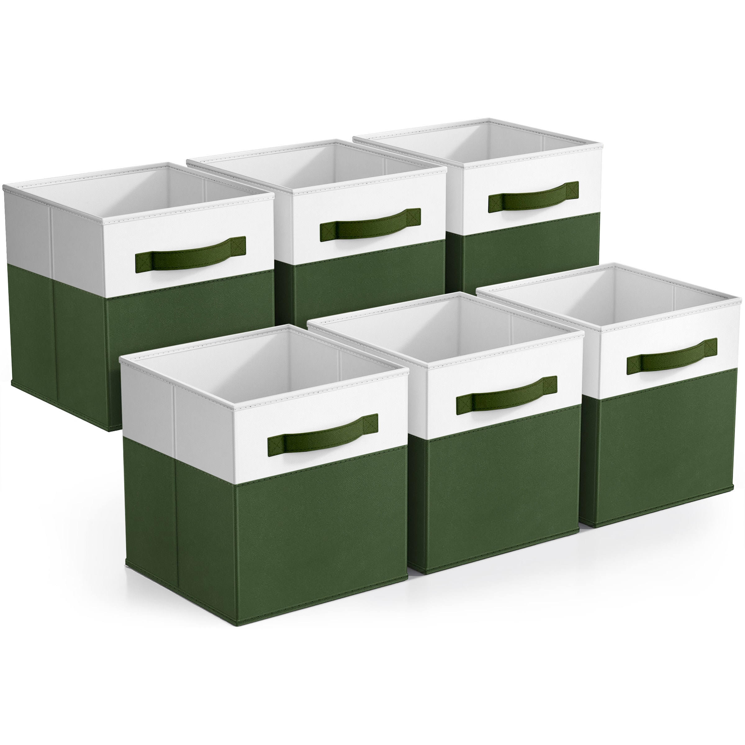 SORBUS 6 Pack 11 Inch Two Tone Foldable Storage Cubes with Handles ...