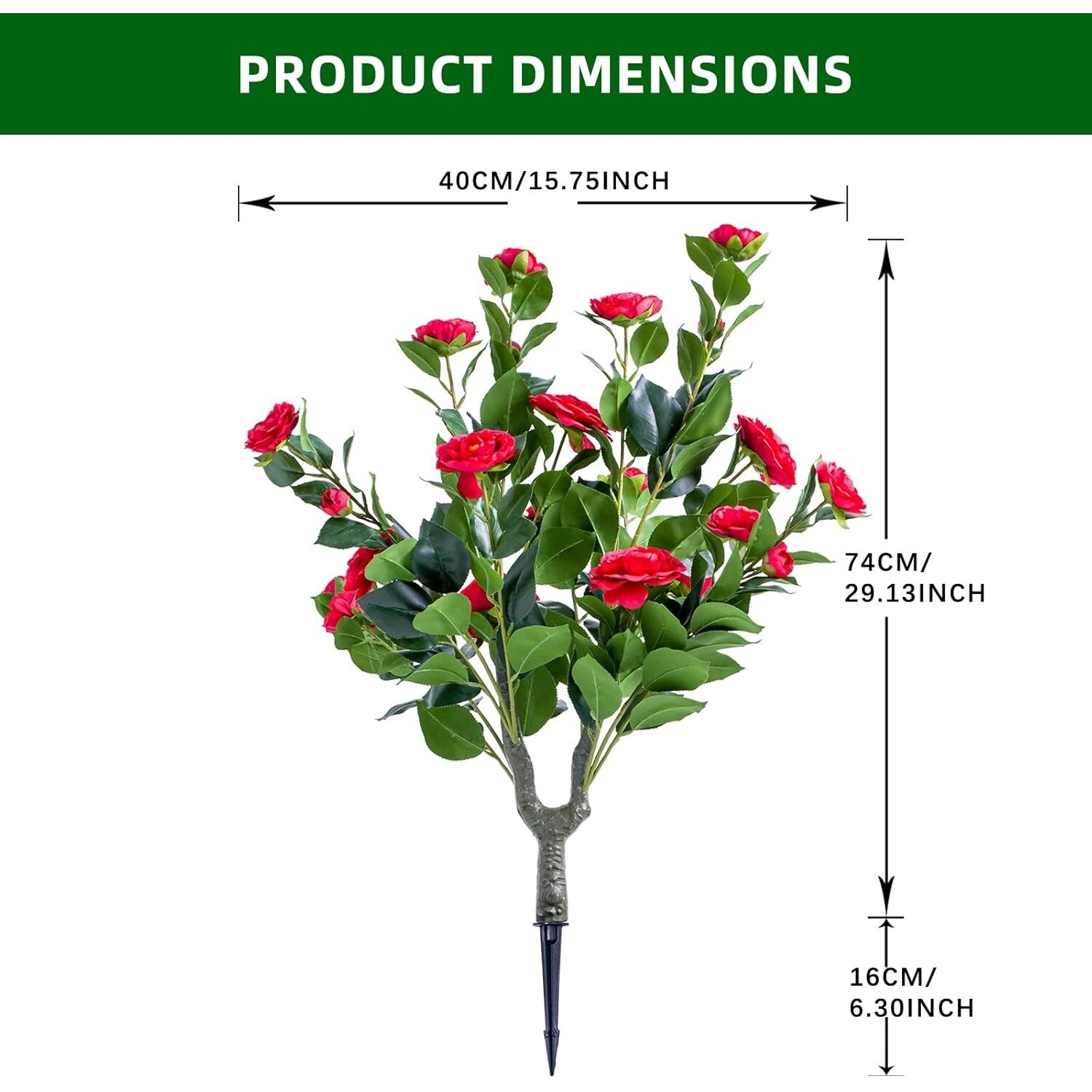 GarveeLife 35in artificial camellia tree with ground spike silk topiary ...