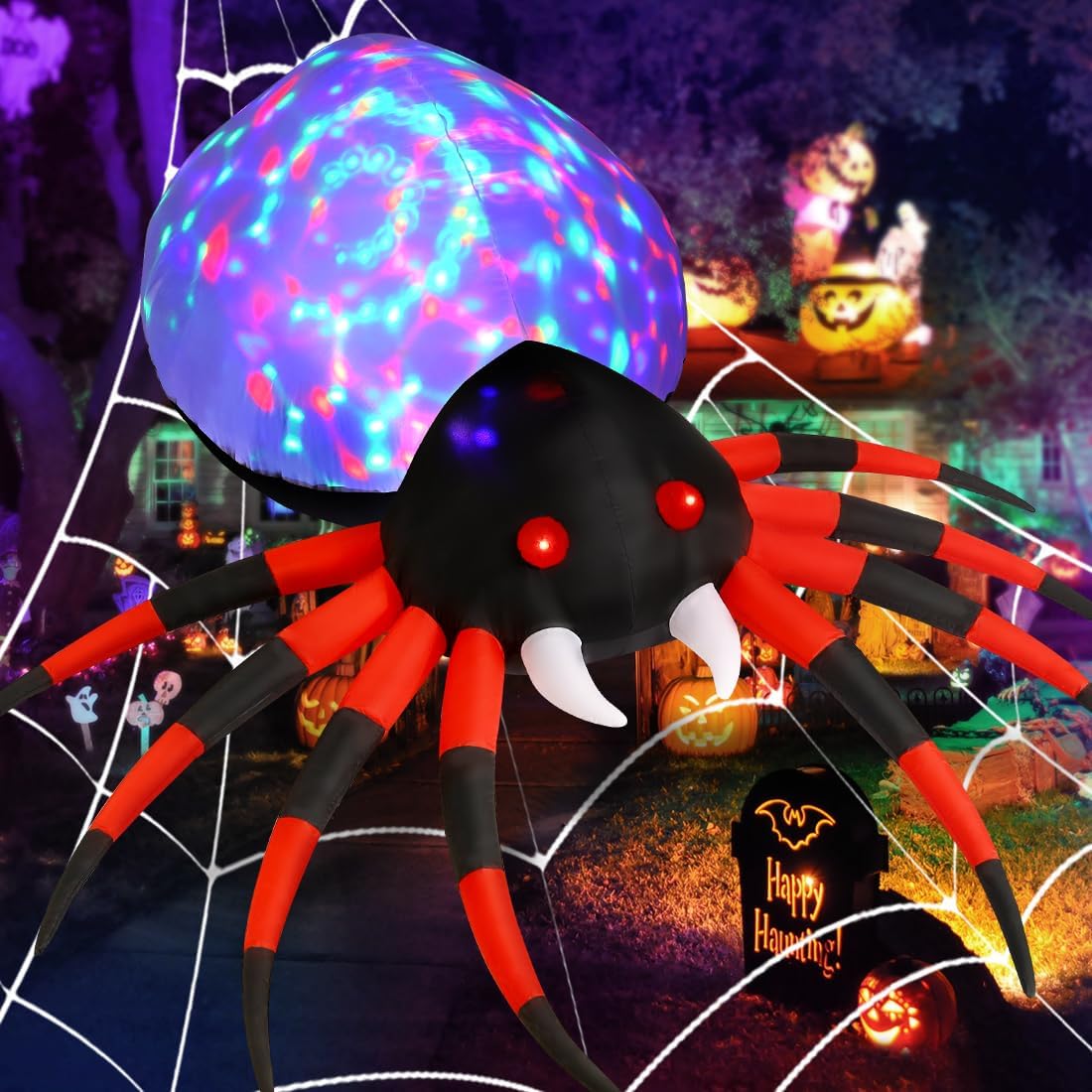 GOOSH 8-ft Lighted Spider Inflatable at Lowes.com