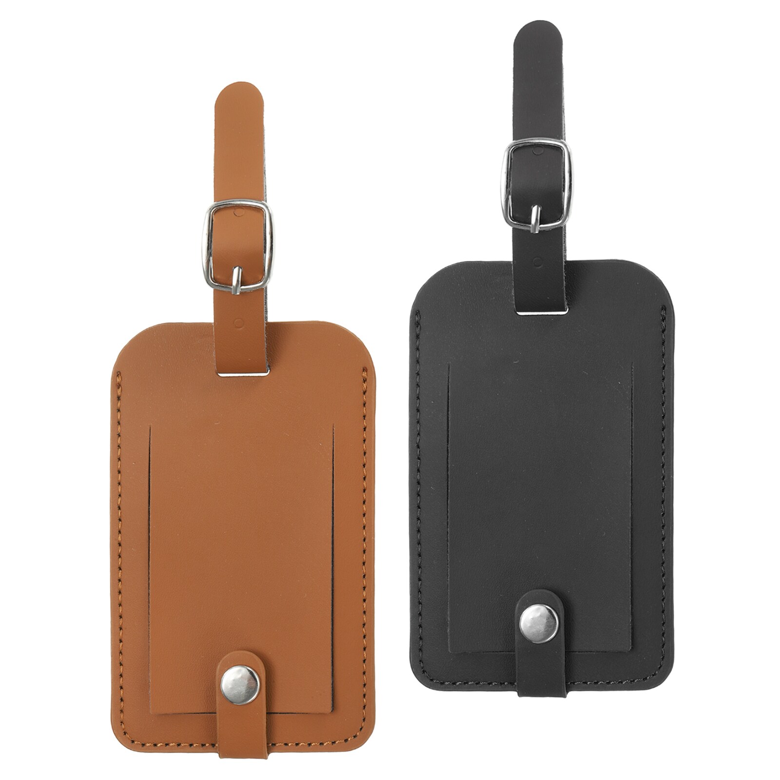 PATIKIL 2pcs Luggage Bag Tags PU Leather Suitcase Name Tags with Snap ...