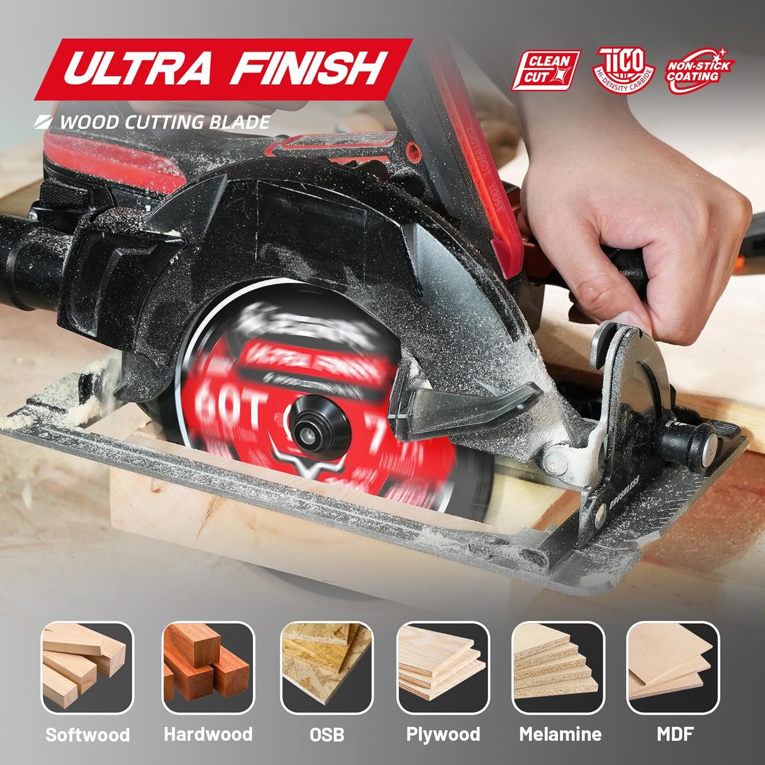 EZARC 7-1/4-in Circular Saw Blades 60-Tooth Ultra Finish Wood Cutting ...