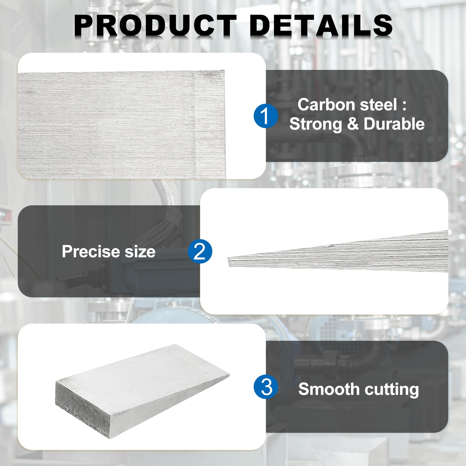 PATIKIL Metal Wedge 4.8x2.4x0.8inch Carbon Steel Wedge Shims Triangle ...